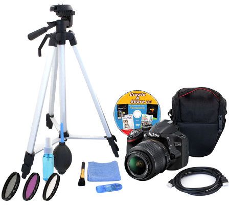 Nikon D3200 18-55mm Lens DSLR Bundle with Accessories - QVC.com