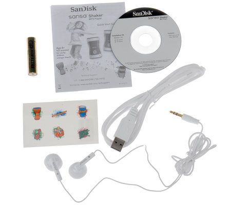 SanDisk Sansa Shaker MP3 Player with built-inSpeaker & Headphones - QVC.com