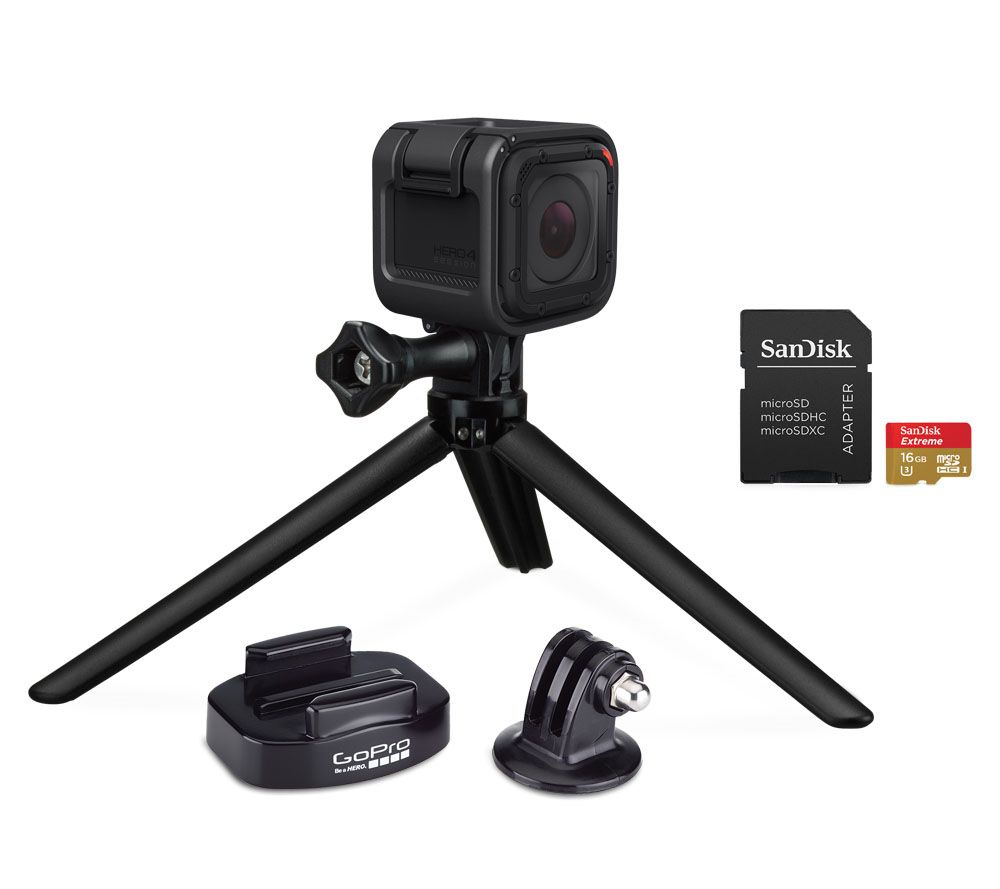 GoPro HERO4 Session Camera, SanDisk Extreme 16GB SD Card & GoPro Tripod ...