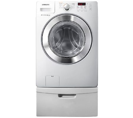 Samsung 3.6 Cu. Ft. Front Load Washer w/ VRT Tech. & Steam w/ Pedestal ...
