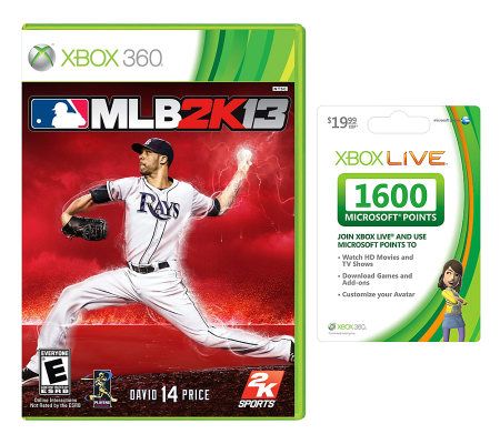 MLB 2K13 for Xbox 360 with 1600 Xbox Live Points - QVC.com