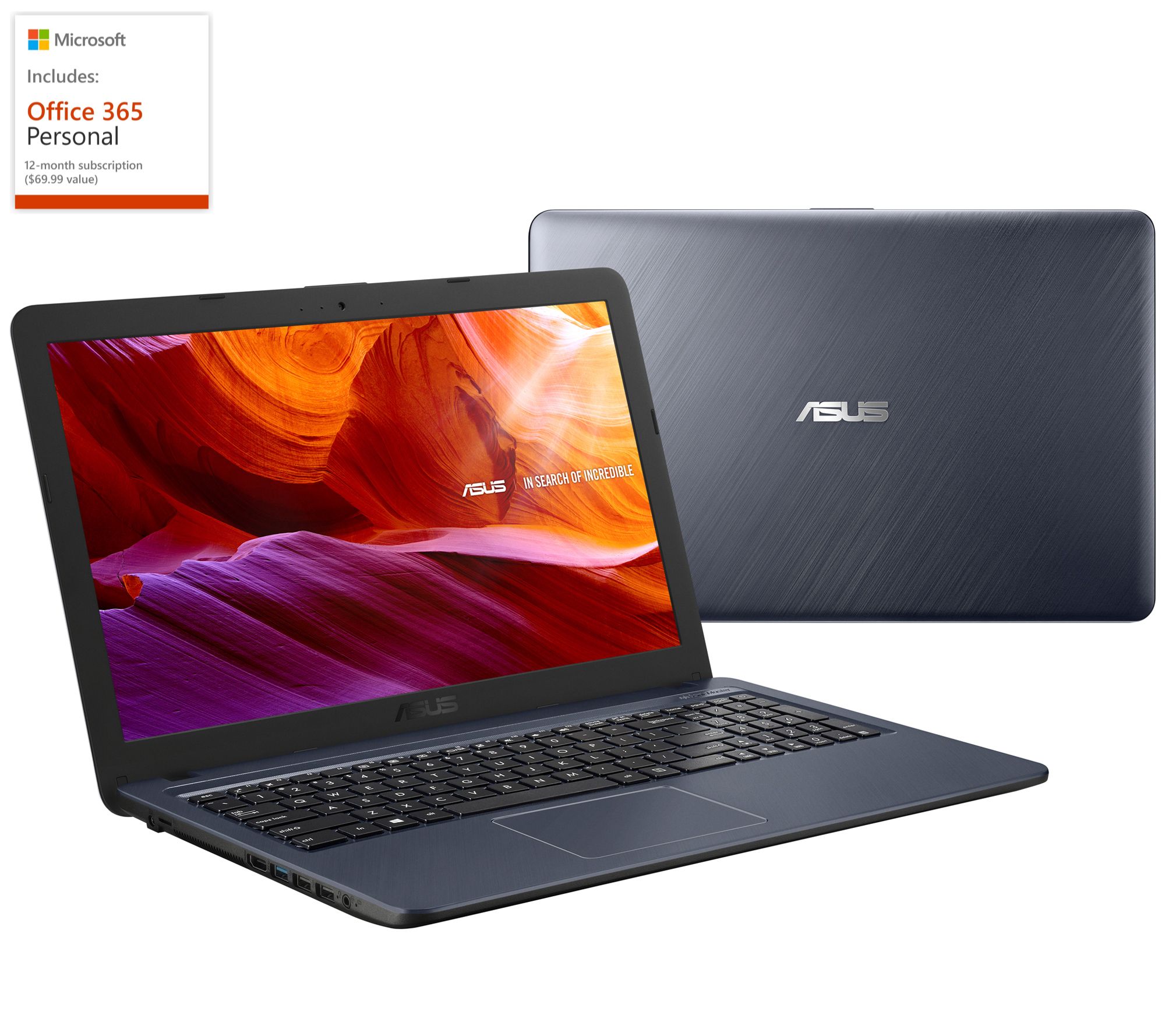 ASUS 15" Laptop Intel 4GB RAM 1TB HDD with Case Logic Sleeve & Office ...
