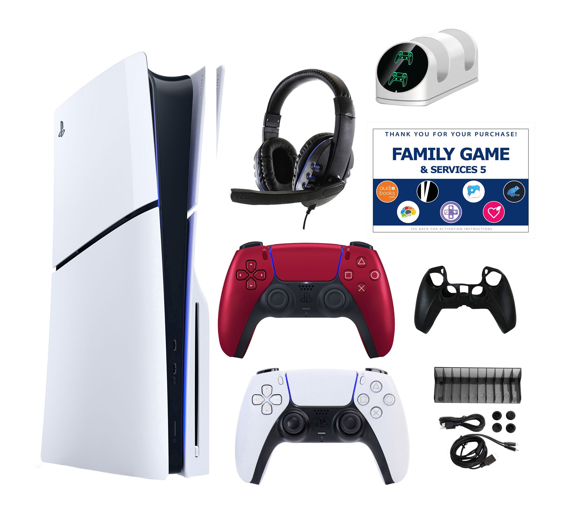PS5 Slim Console with Extra DualSense, Accessories Kit & Vouch - QVC.com