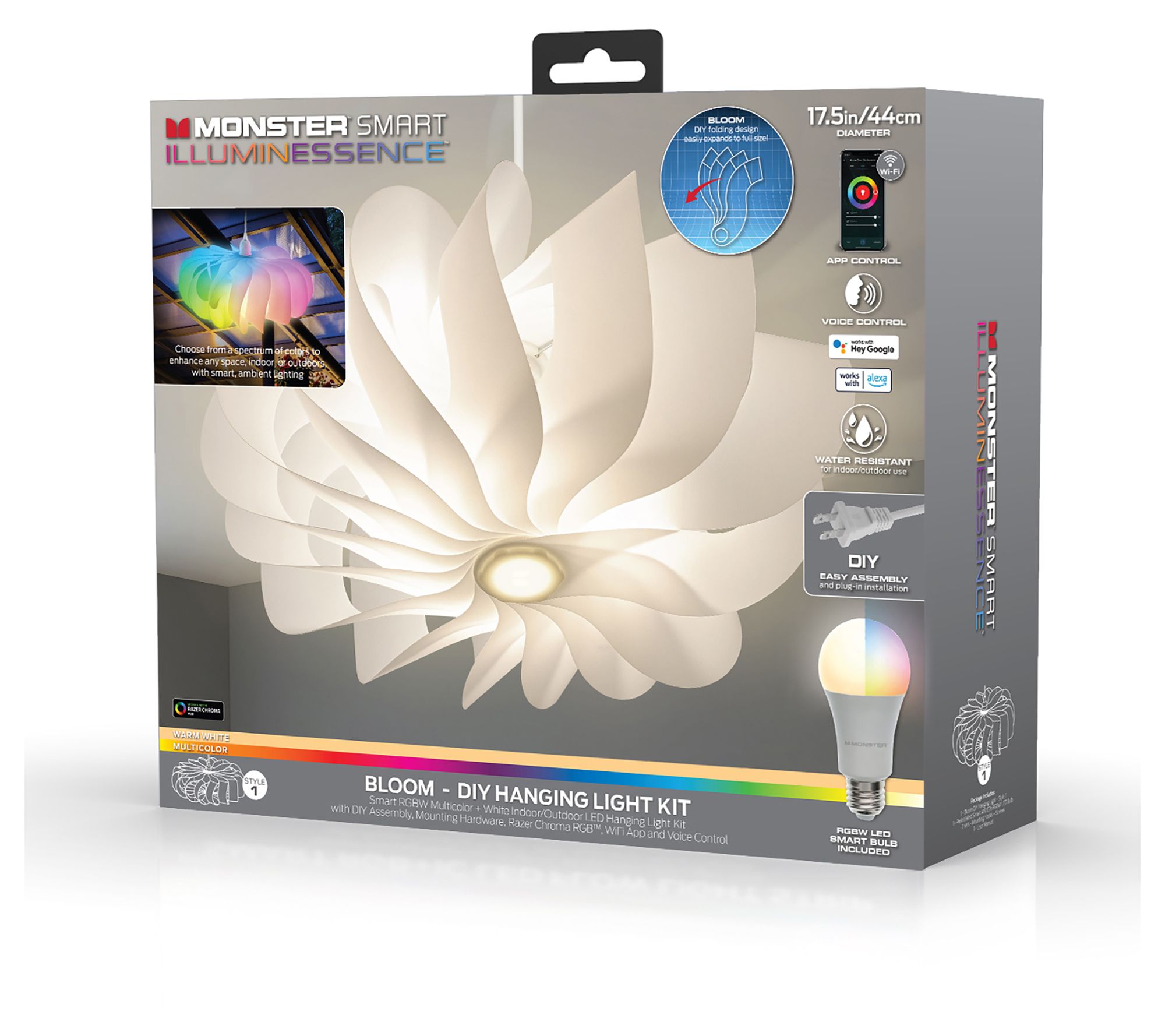 Monster 15' Pendant Bloom Lamp with Smart Bulb(Curved Design) - QVC.com