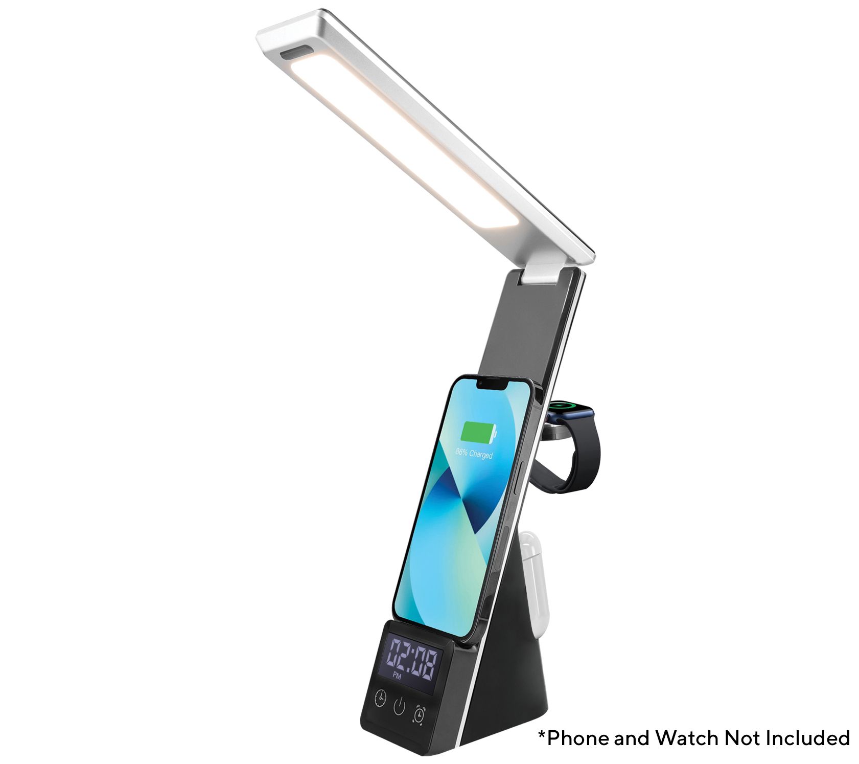 Xtreme 5-in-1 LED Desk Lamp with Alarm Clock & Wireles Charging - QVC.com