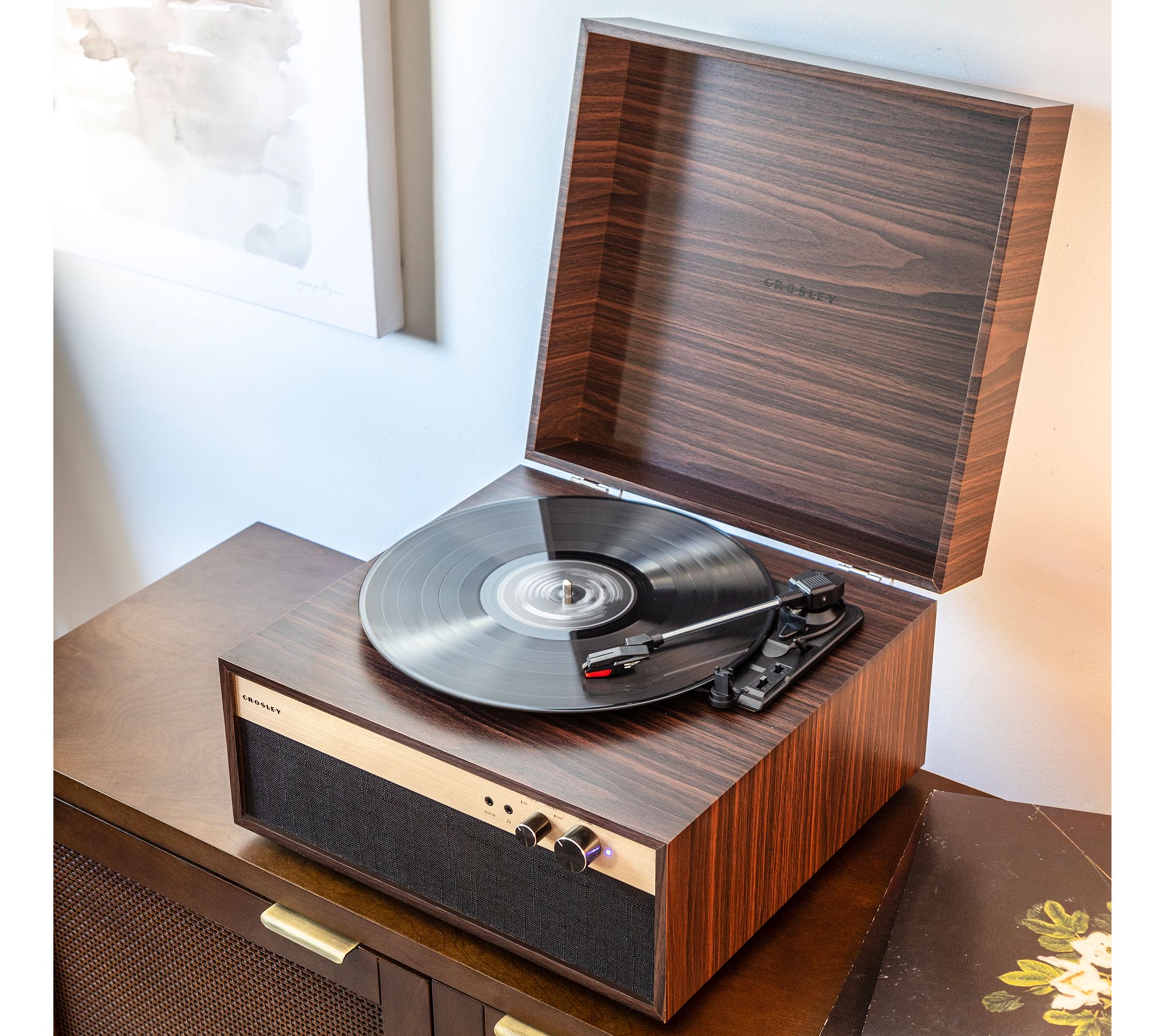 Crosley Jasper 3-Speed Turntable with Bluetooth Speaker - QVC.com