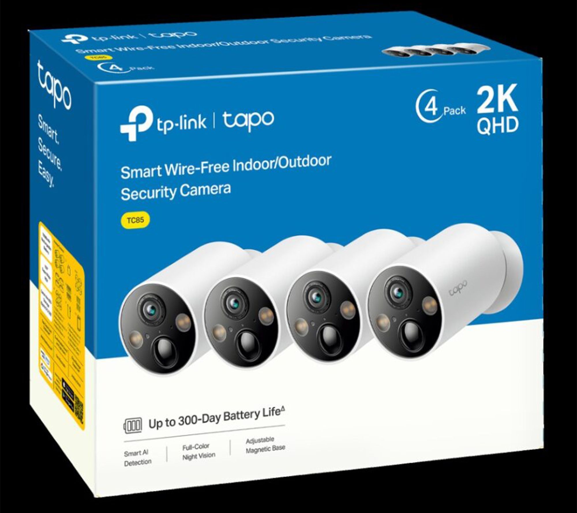 TP-Link Tapo Magnetic 2K Wireless SecurityCamera (4-Pack) - QVC.com