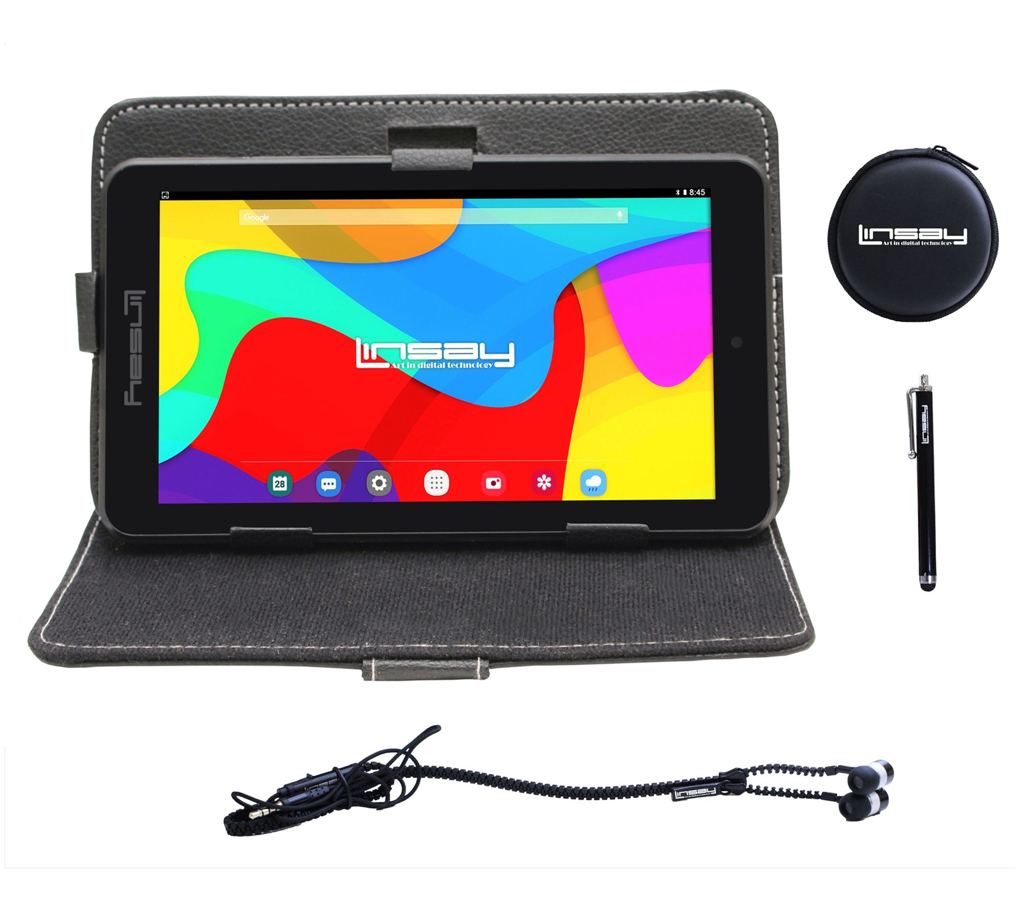 LINSAY 7" 16GB Android Tablet w/ Earbuds, Case& Stylus - QVC.com