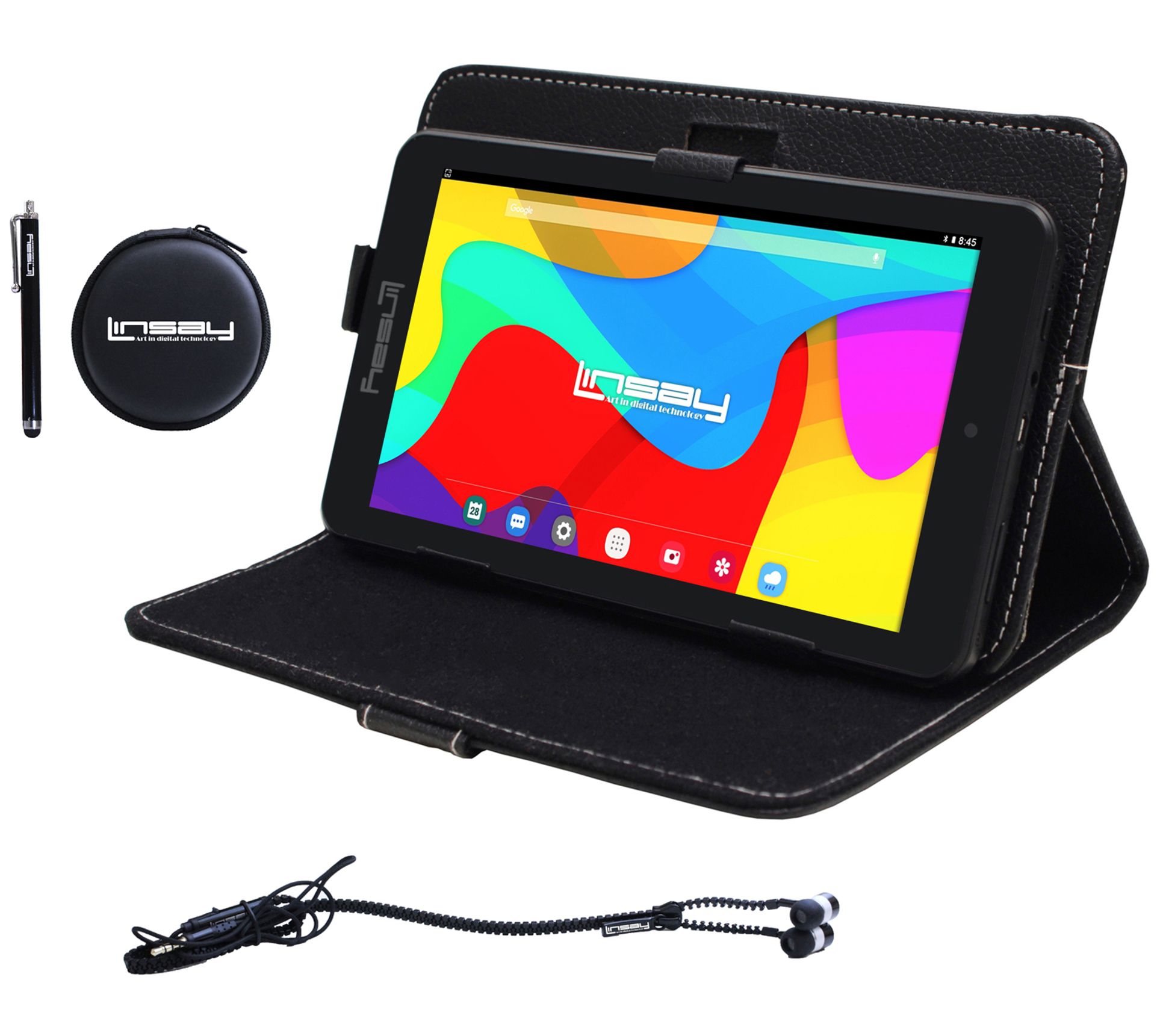 LINSAY 7" 16GB Android Tablet w/ Earbuds, Case& Stylus - QVC.com