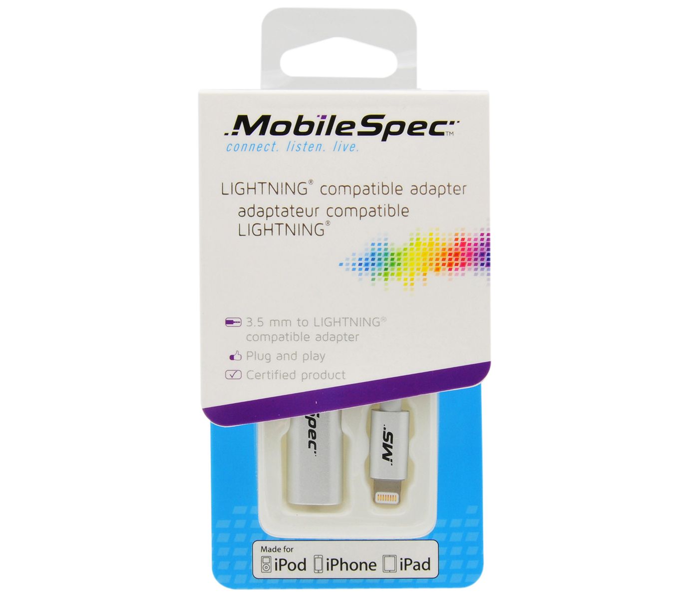 MobileSpec Lightning to 3.5mm Auxiliary Adapter - QVC.com