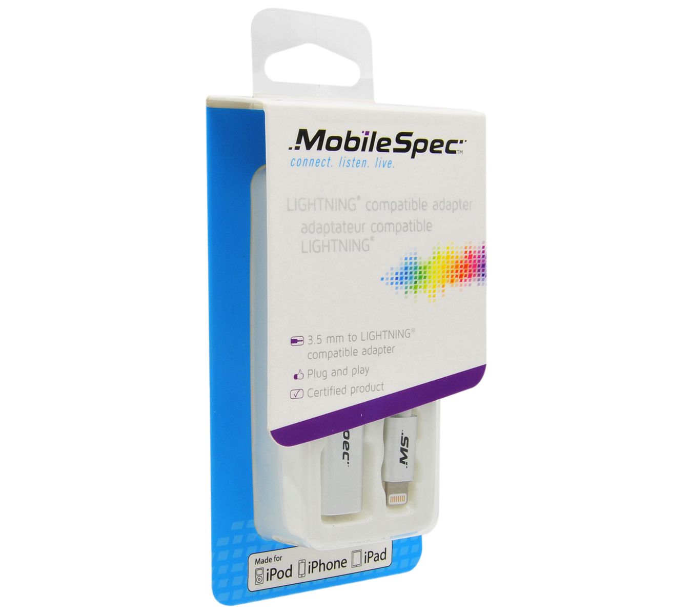 MobileSpec Lightning to 3.5mm Auxiliary Adapter - QVC.com