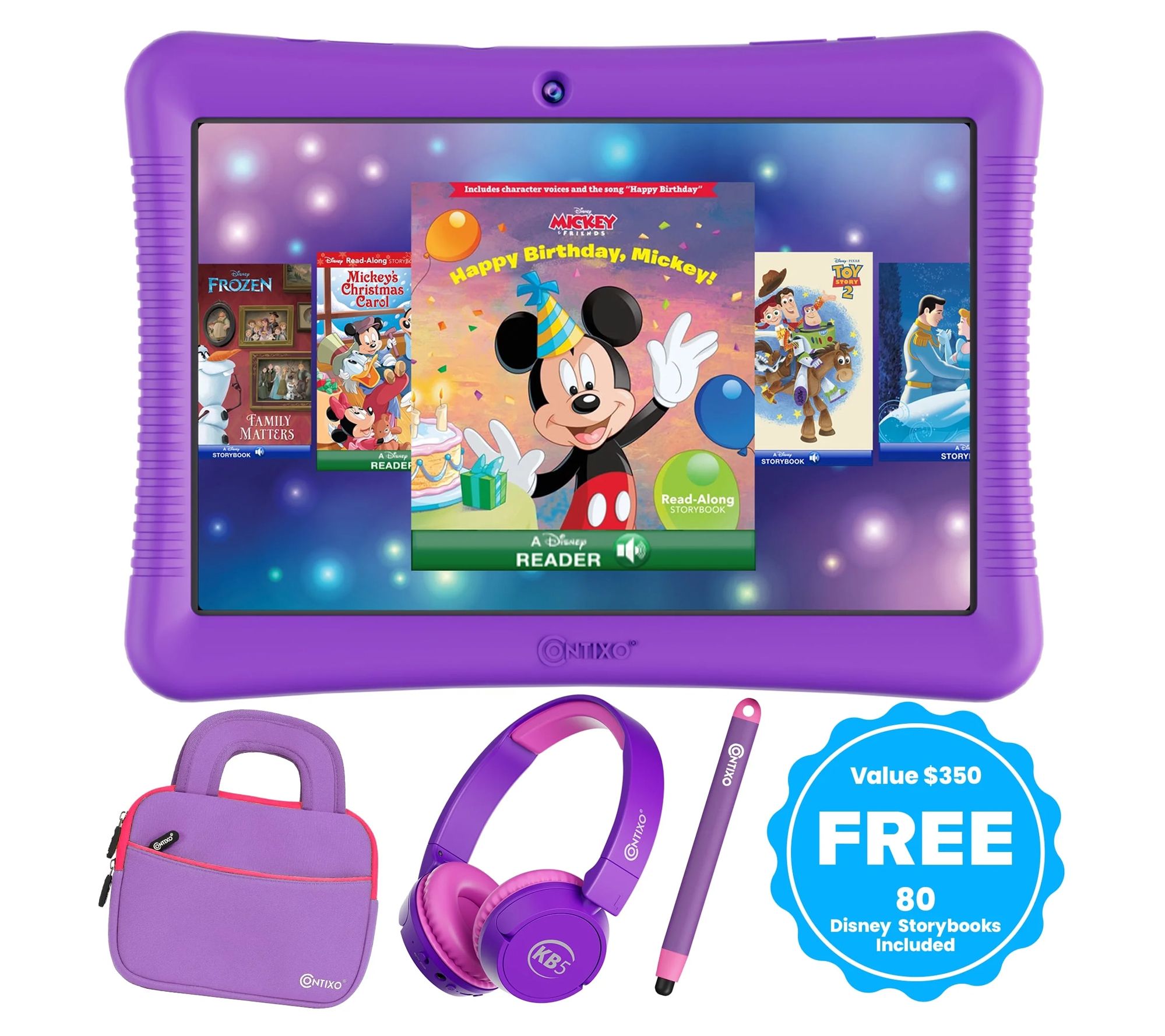 Contixo K102 10" Kids Tablets & Headphone Set with Bag - QVC.com