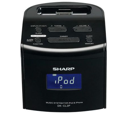 Sharp Clock Radio Music System with iPod/iPhoneDock - QVC.com