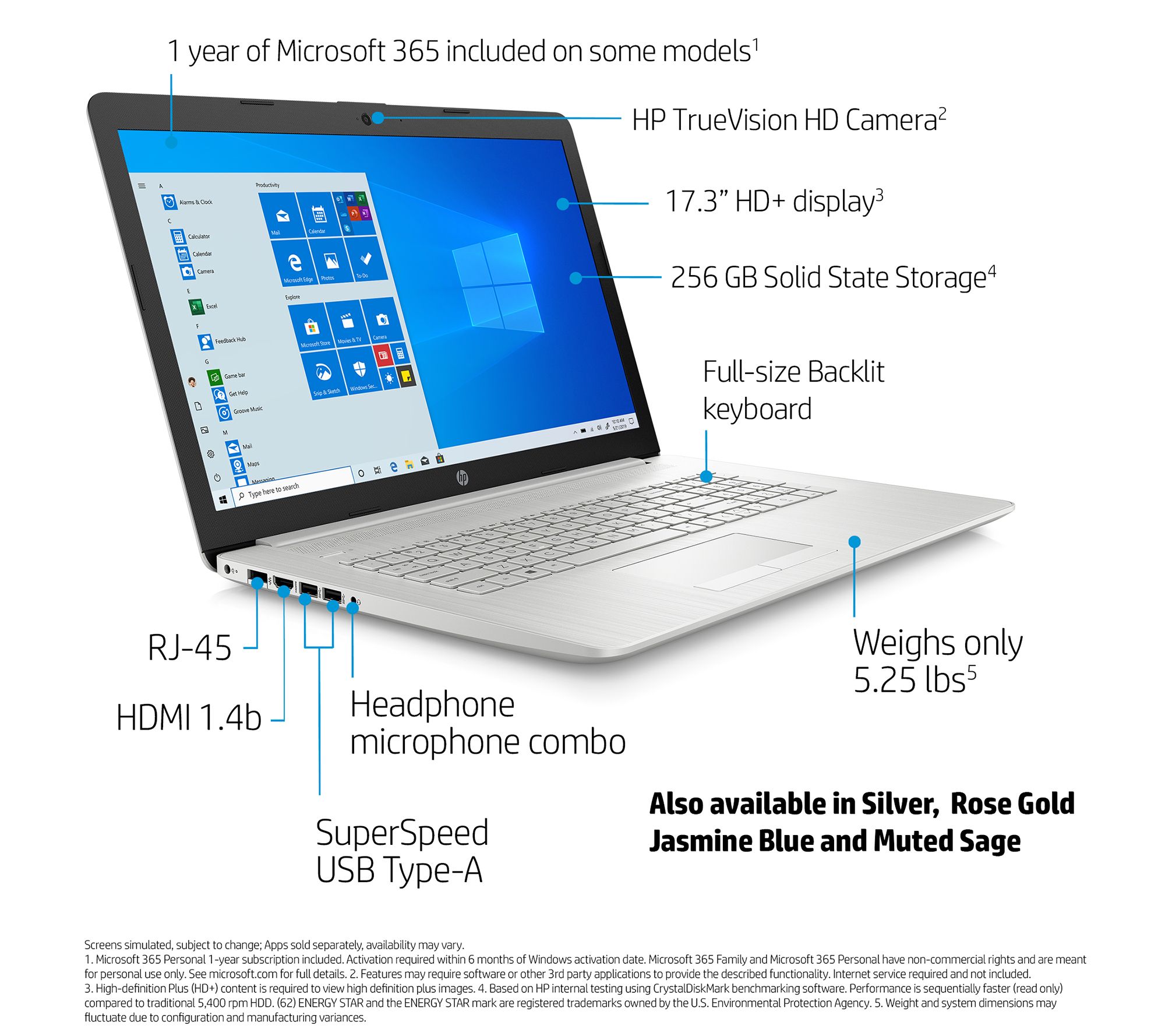 HP 17" Laptop Intel i5 8GB 256GB SSD Windows 11 & MS365 Option - QVC.com