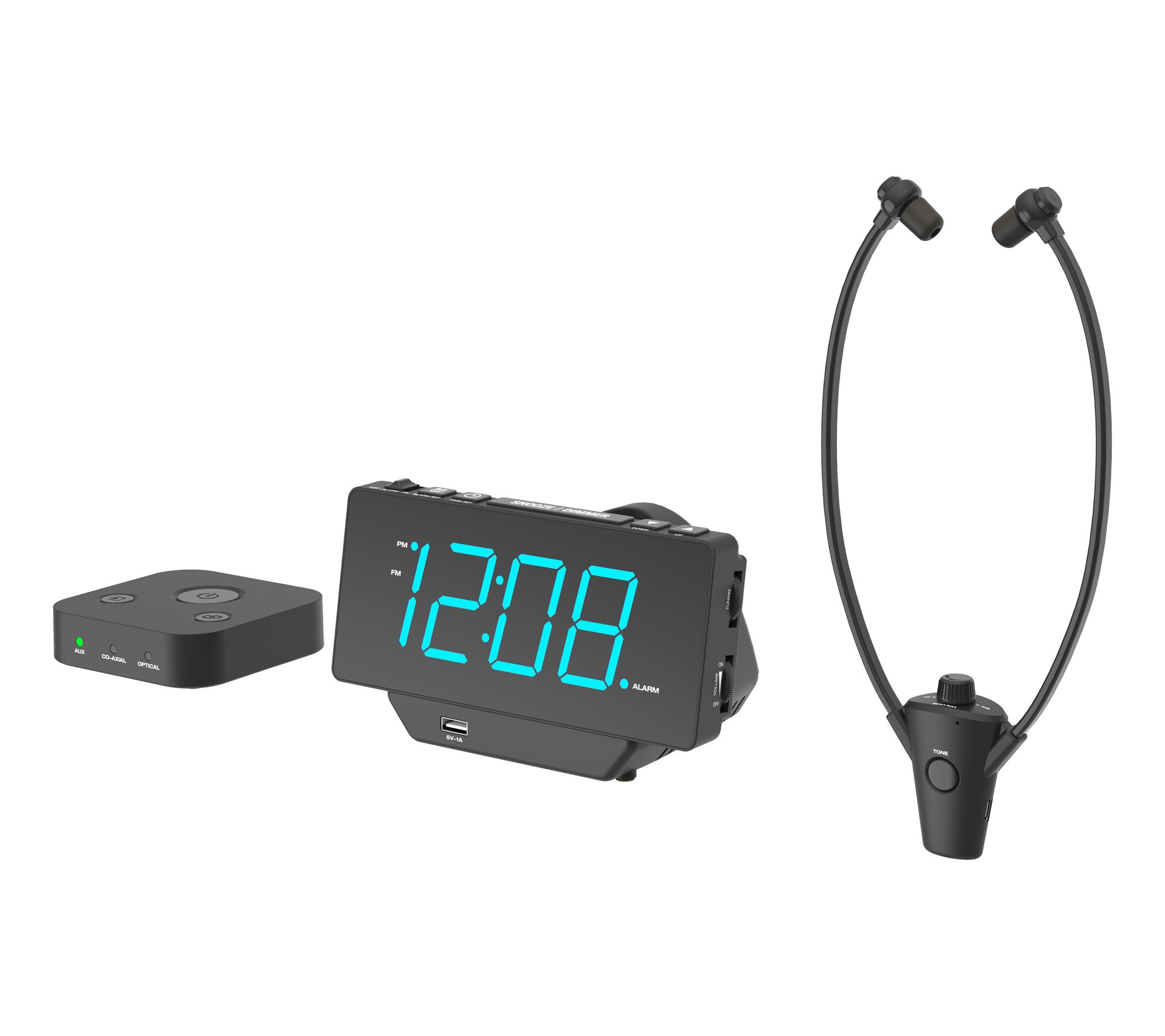 Acoustic Research MySound Elite TV Headset and Alarm Clock - QVC.com
