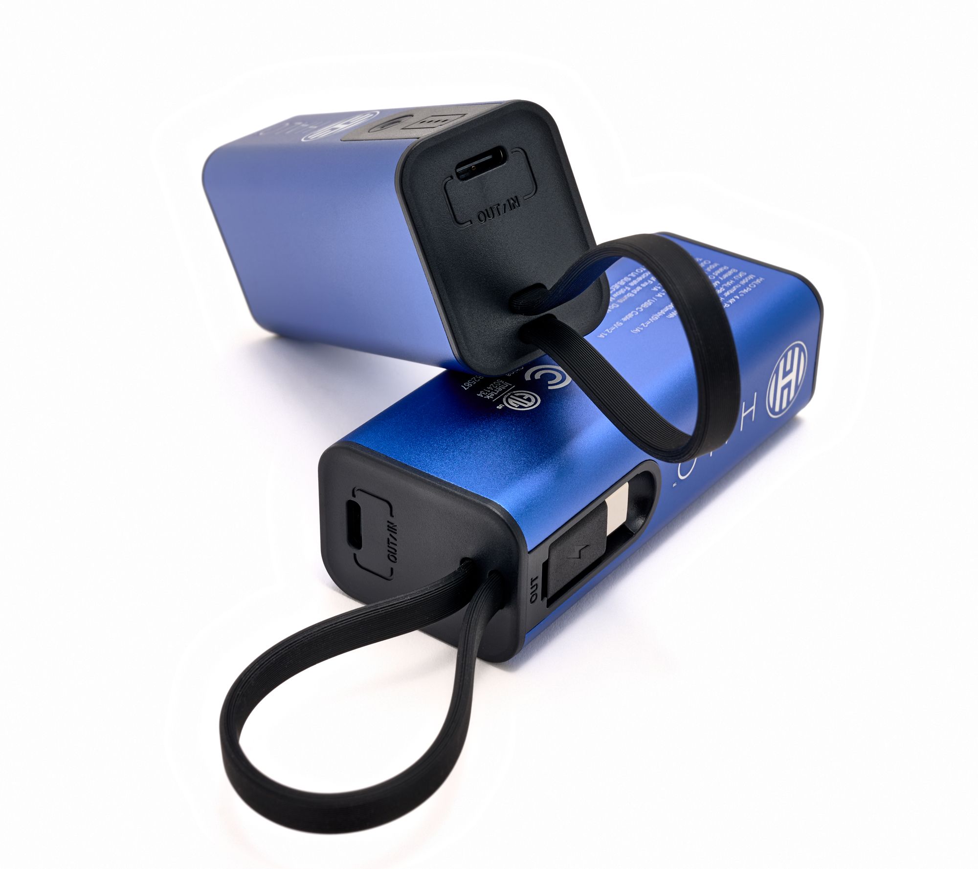 HALO Set of 2 4.4k mAh Power Banks w/ Flashlight & Built in Cable - QVC.com