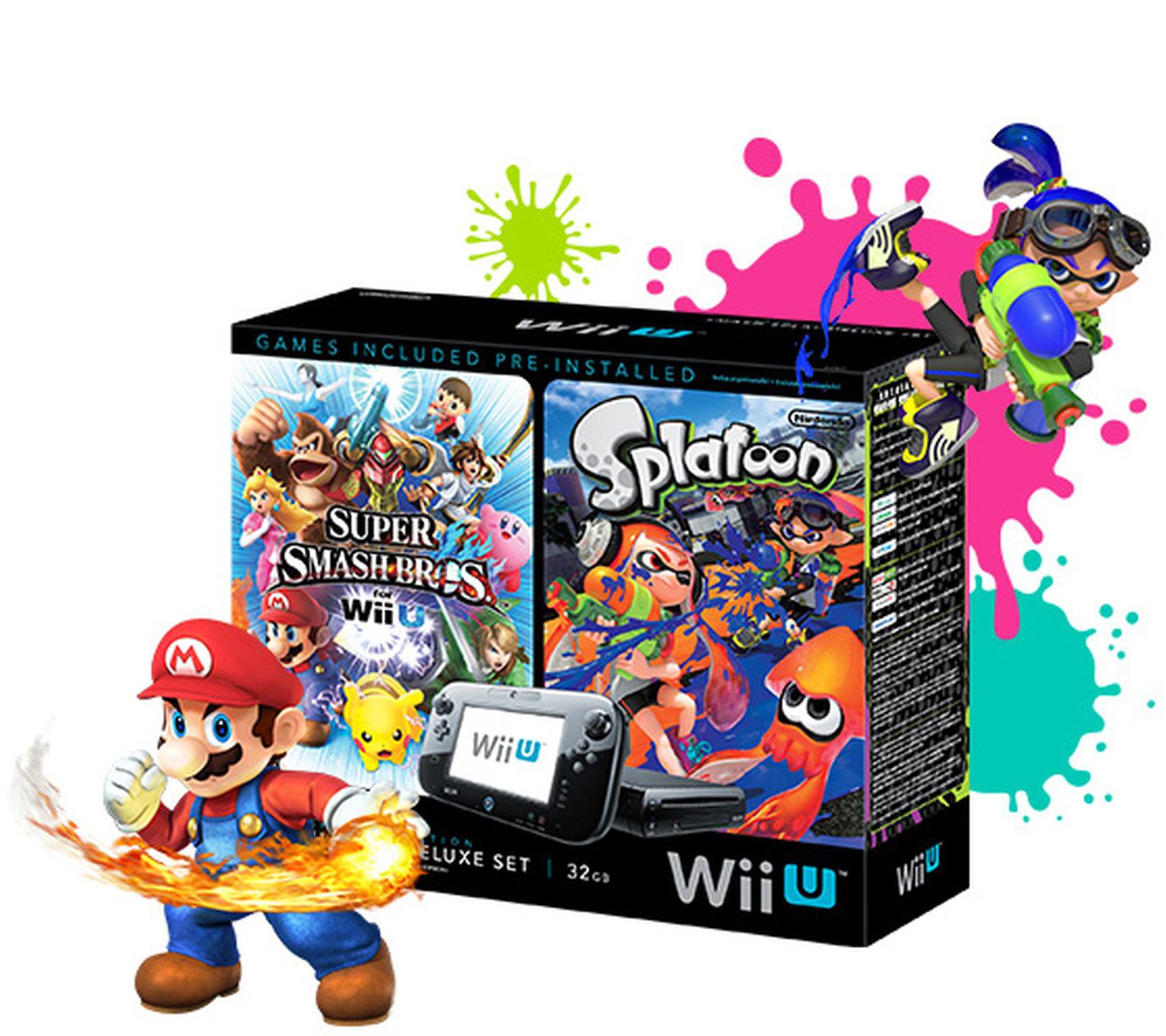 Nintendo Wii U Smash Bros. & Splatoon Deluxe Set - QVC.com