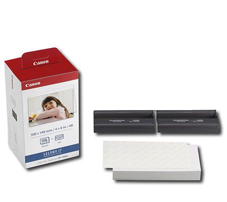 Canon KP108IN Color Ink and 108 Sheet 4x6 PhotoPaper Set - QVC.com