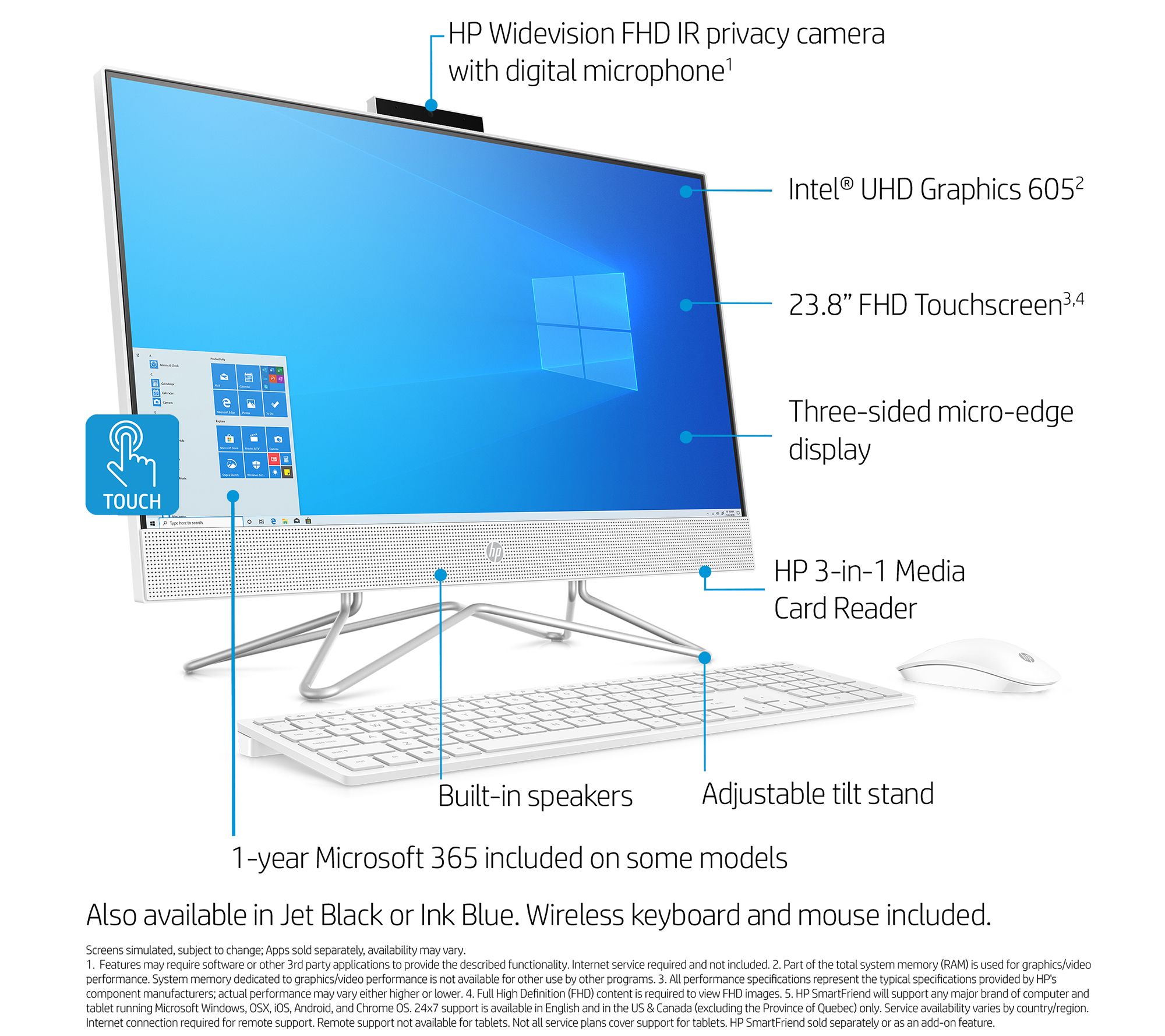 HP 24" AIO Intel Pentium Computer 8GB /256GB SSD w/ MS365 Opt - QVC.com