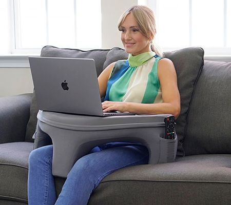 Limitless Lap Desk Memory Foam Pillow with 2 cup Holders - QVC.com