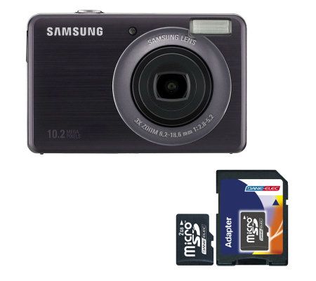 Samsung SL202 10.2MP Gray Digital Camera and 4GB SD Card - QVC.com
