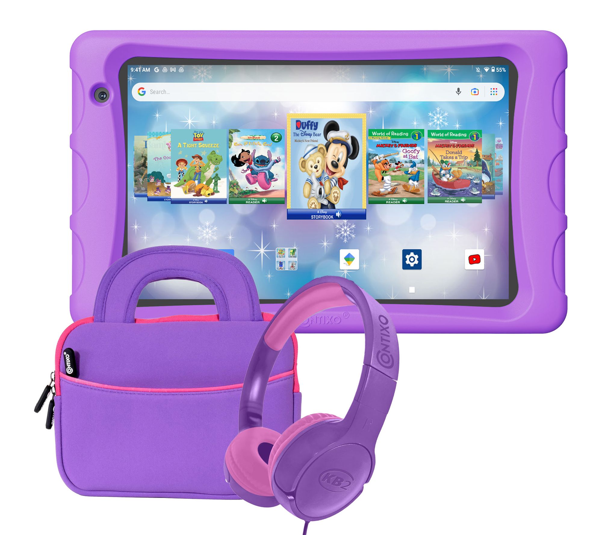 Contixo 8" K80A Kids Tablet 32GB with Headphone& Tablet Bag - QVC.com
