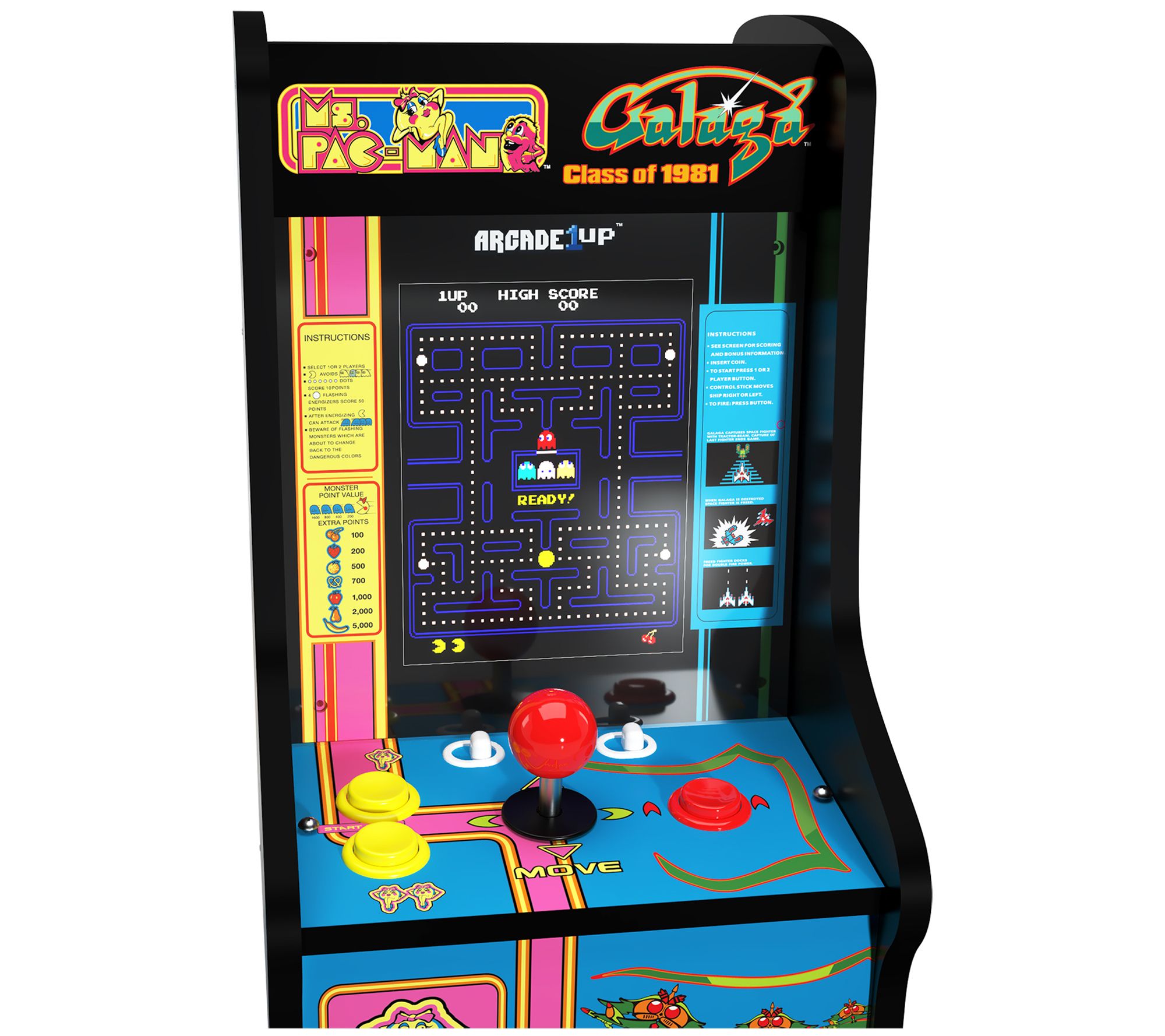 Arcade1Up Ms. Pac-Man/Galaga 1981 Countercade(5 Games) - QVC.com
