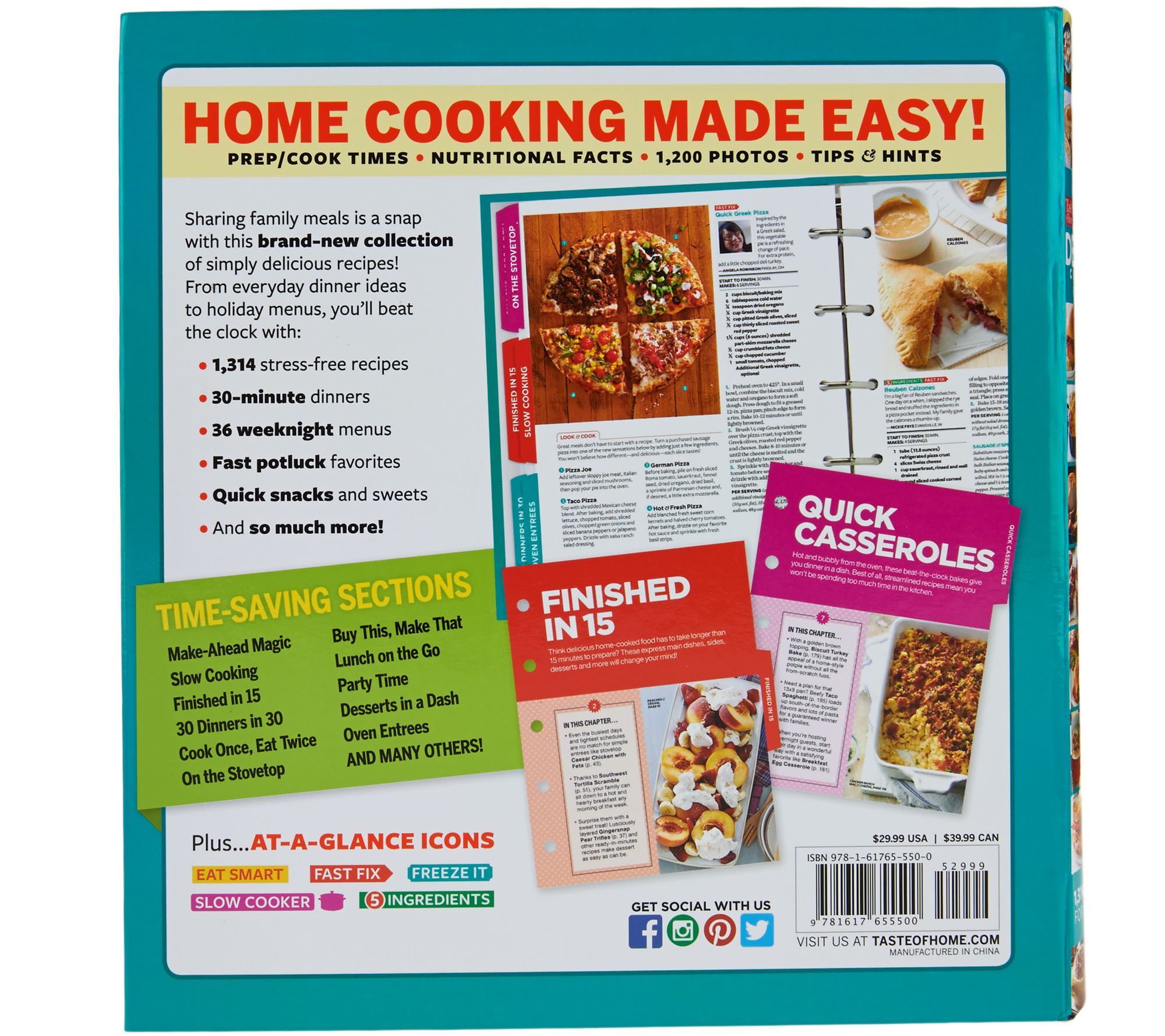 "Taste of Home Simple & Delicious" Binder Cookbook - QVC.com
