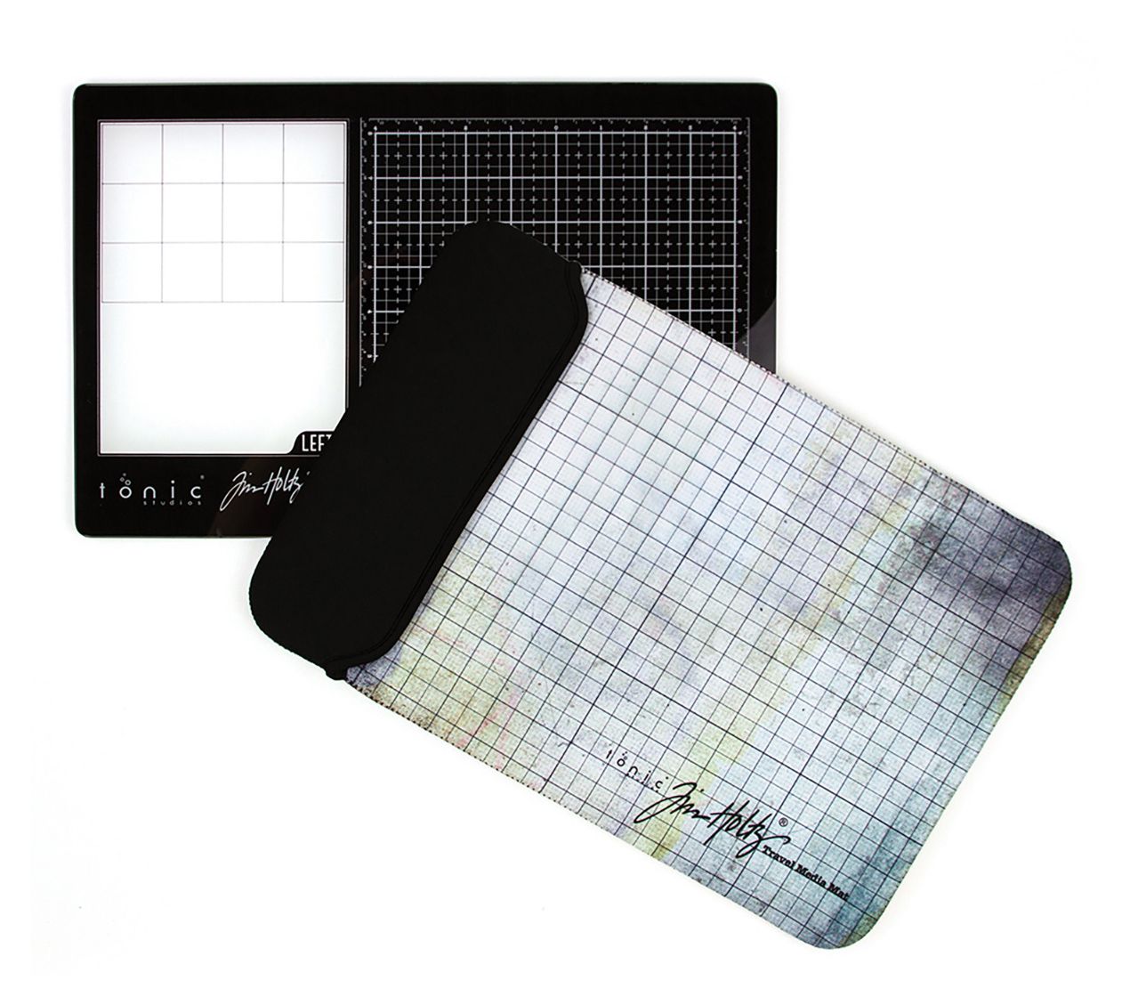 Tim Holtz Left Handed Travel G lass Media Mat 10.25" x 15.5" - QVC.com