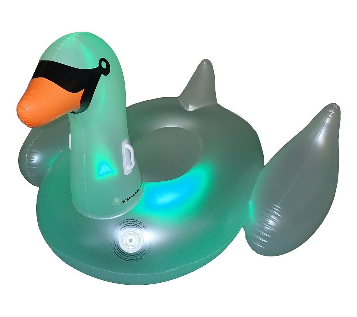 Swim Central 75" LED Lighted Swan Pool Float - QVC.com