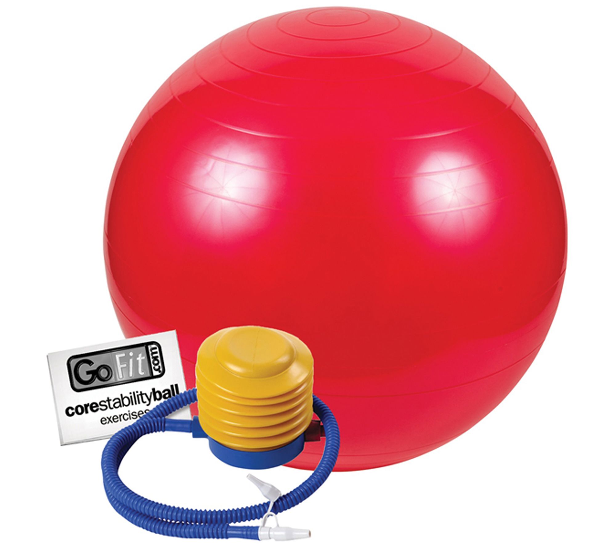 GoFit Exercise Ball with Pump 55cm Red - QVC.com