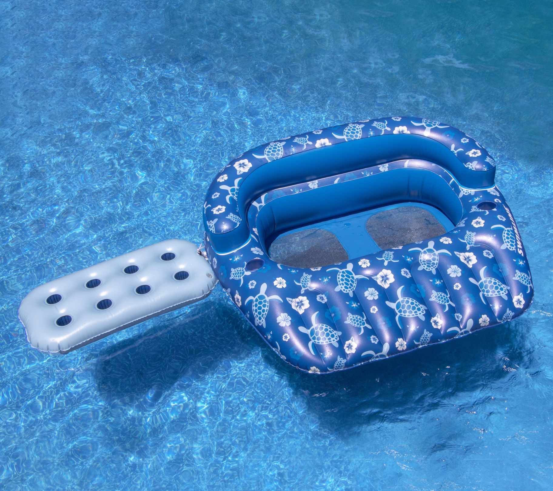 Swim Central 58" Inflatable Double Swimming Pool Lounger - QVC.com