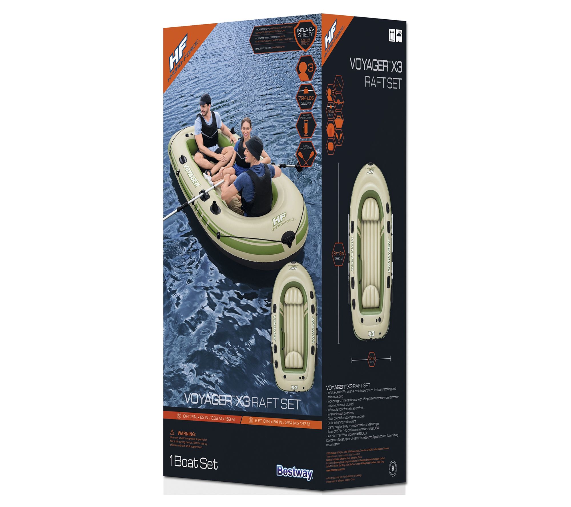 Bestway Hydro-F orce Voyager X3 Inflatable Raf t Set - QVC.com