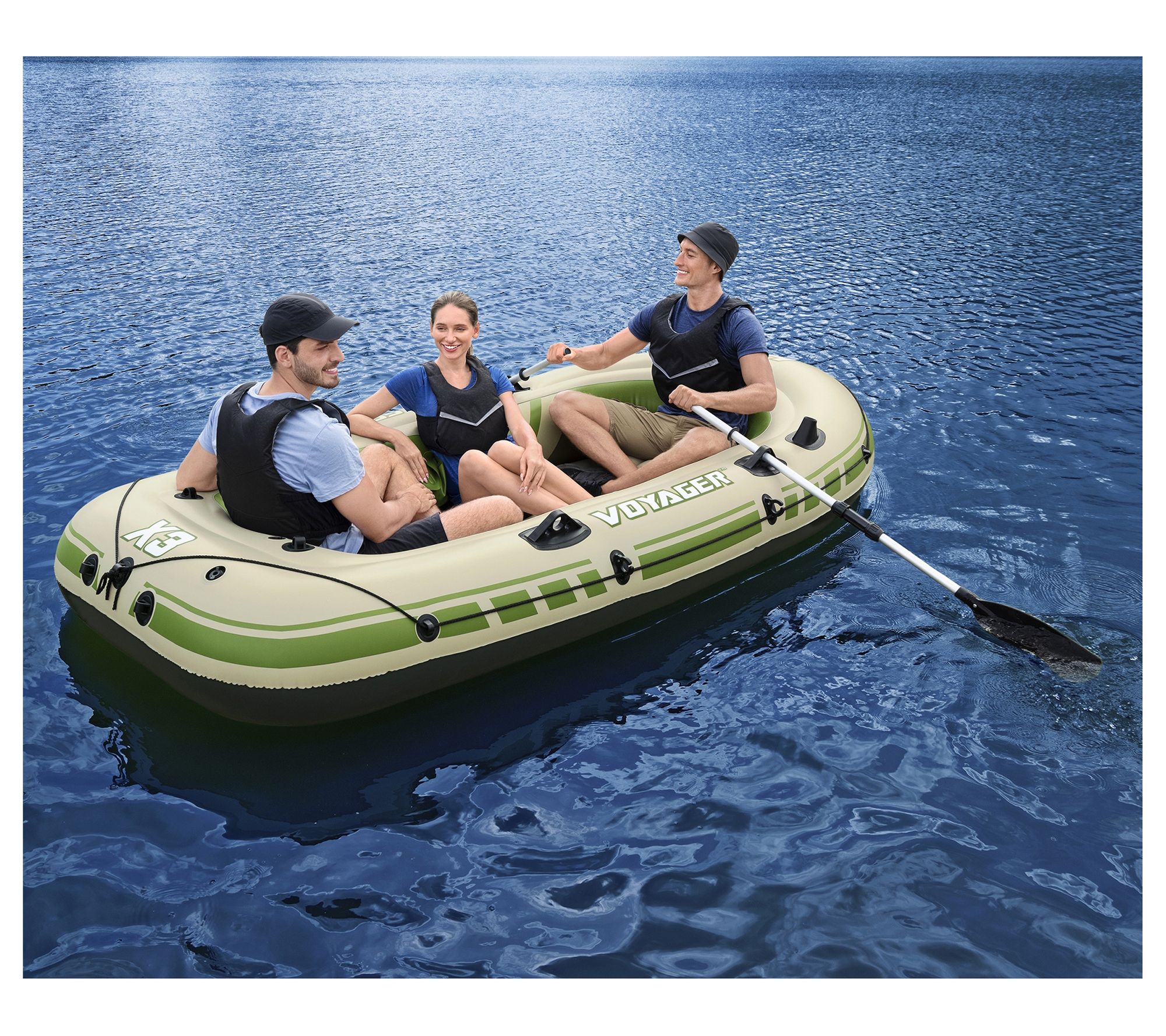 Bestway Hydro-F orce Voyager X3 Inflatable Raf t Set - QVC.com