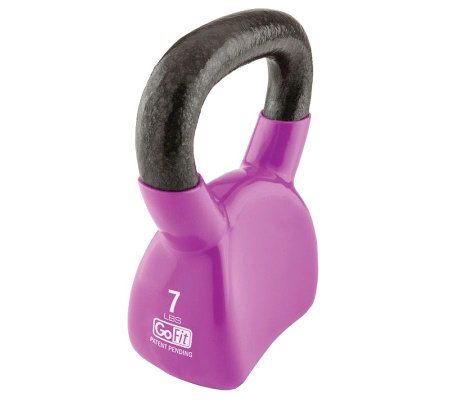 GoFit Contour Kettlebell and DVD (7 lbs/Magenta) - QVC.com