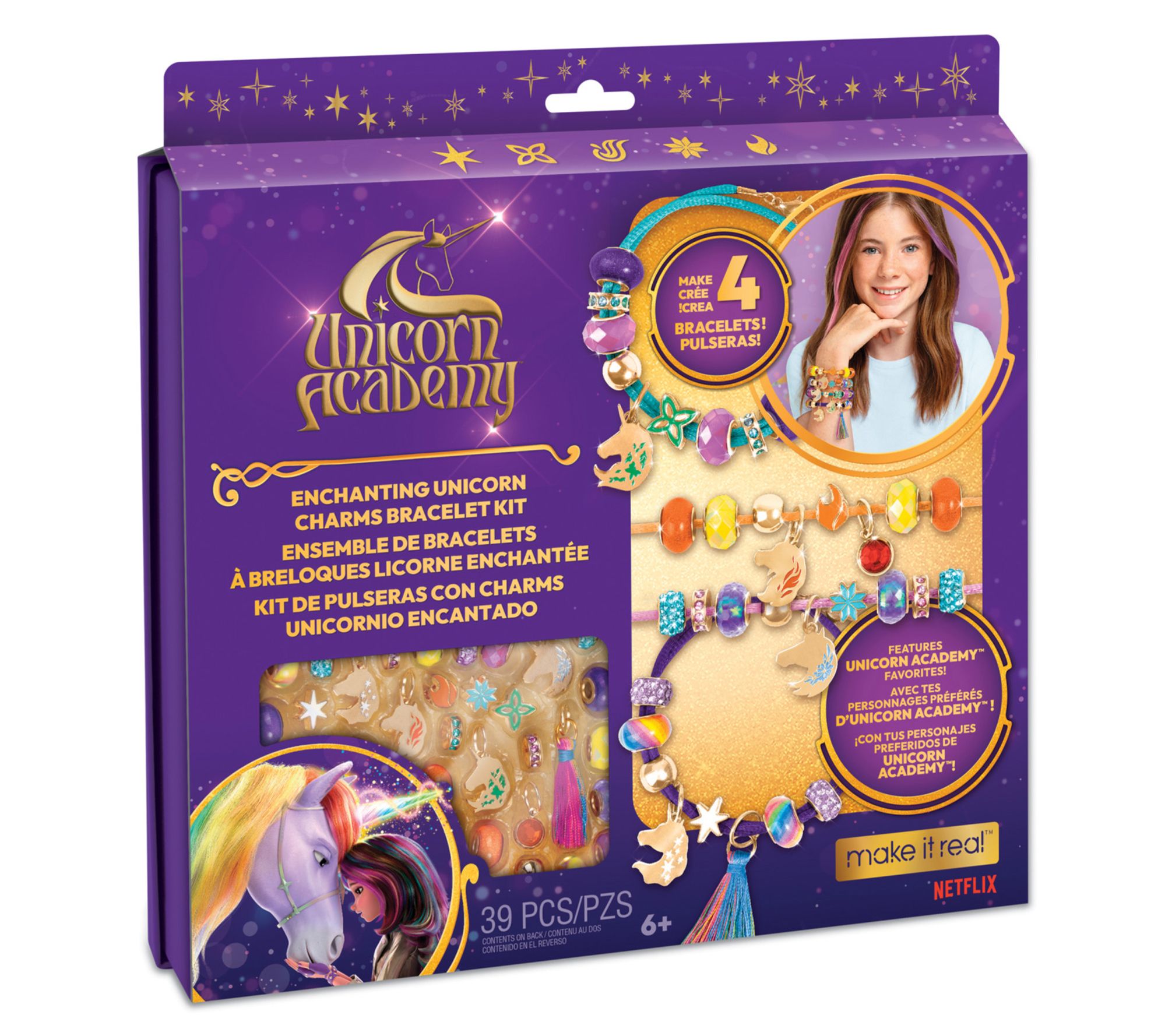 Make It Real Unicorn Academy 39pc Charms Bracelet Kit - QVC.com
