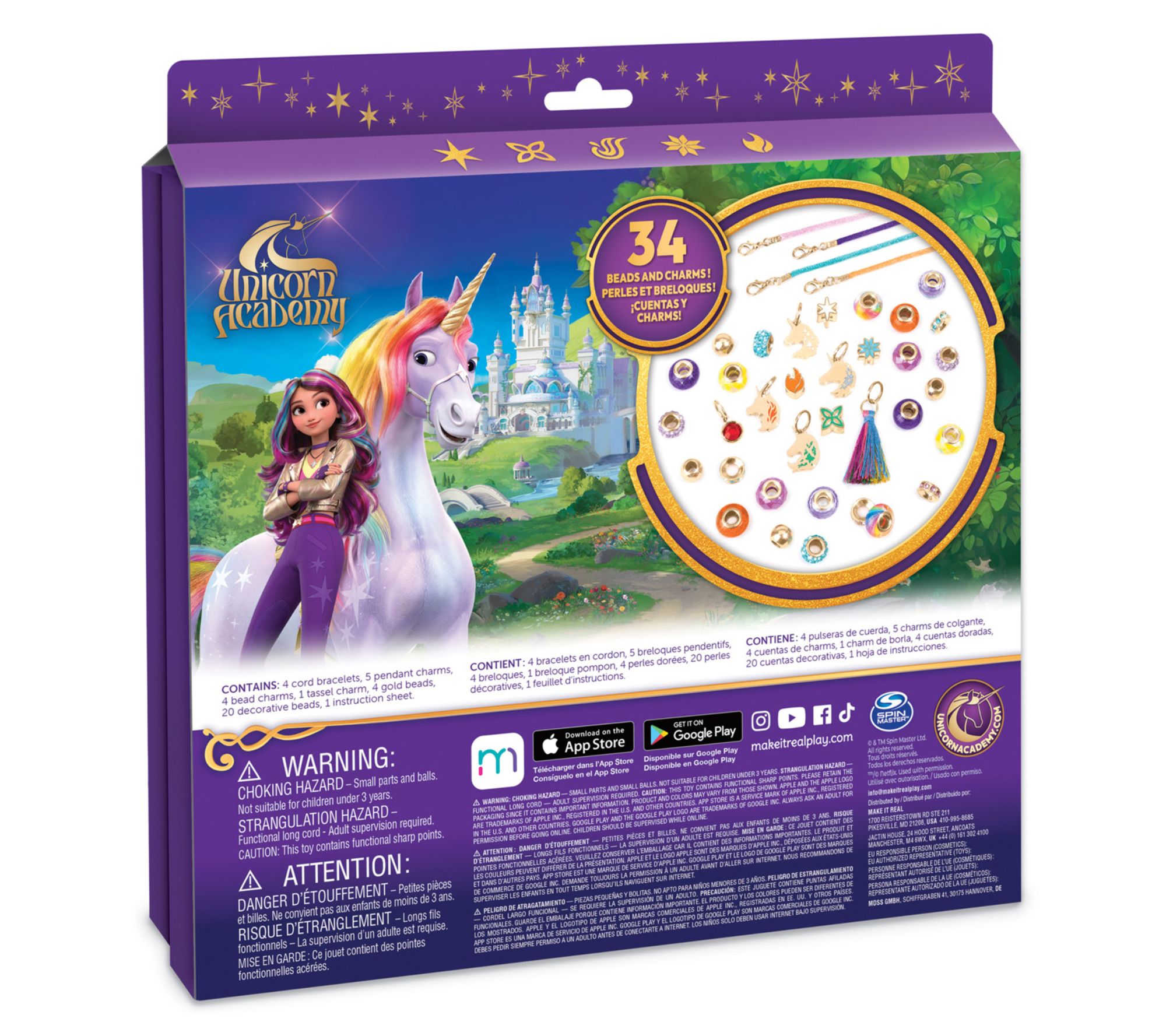 Make It Real Unicorn Academy 39pc Charms Bracelet Kit - QVC.com