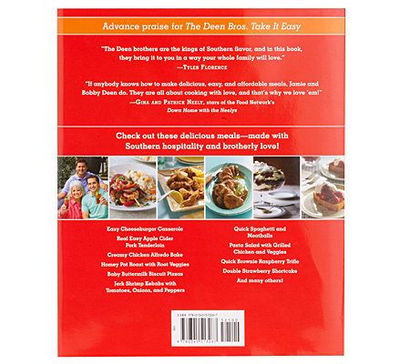 "The Deen Bros. Take it Easy" Autographed CookbookbyJamie & Bobby Deen ...