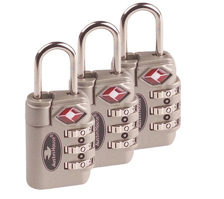 Austin House Set of 3 Combination Luggage Locks - QVC.com