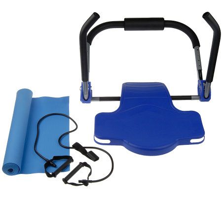 Easy Ab Adjustable Exerciser with Resistance Band & Exercise Mat - QVC.com