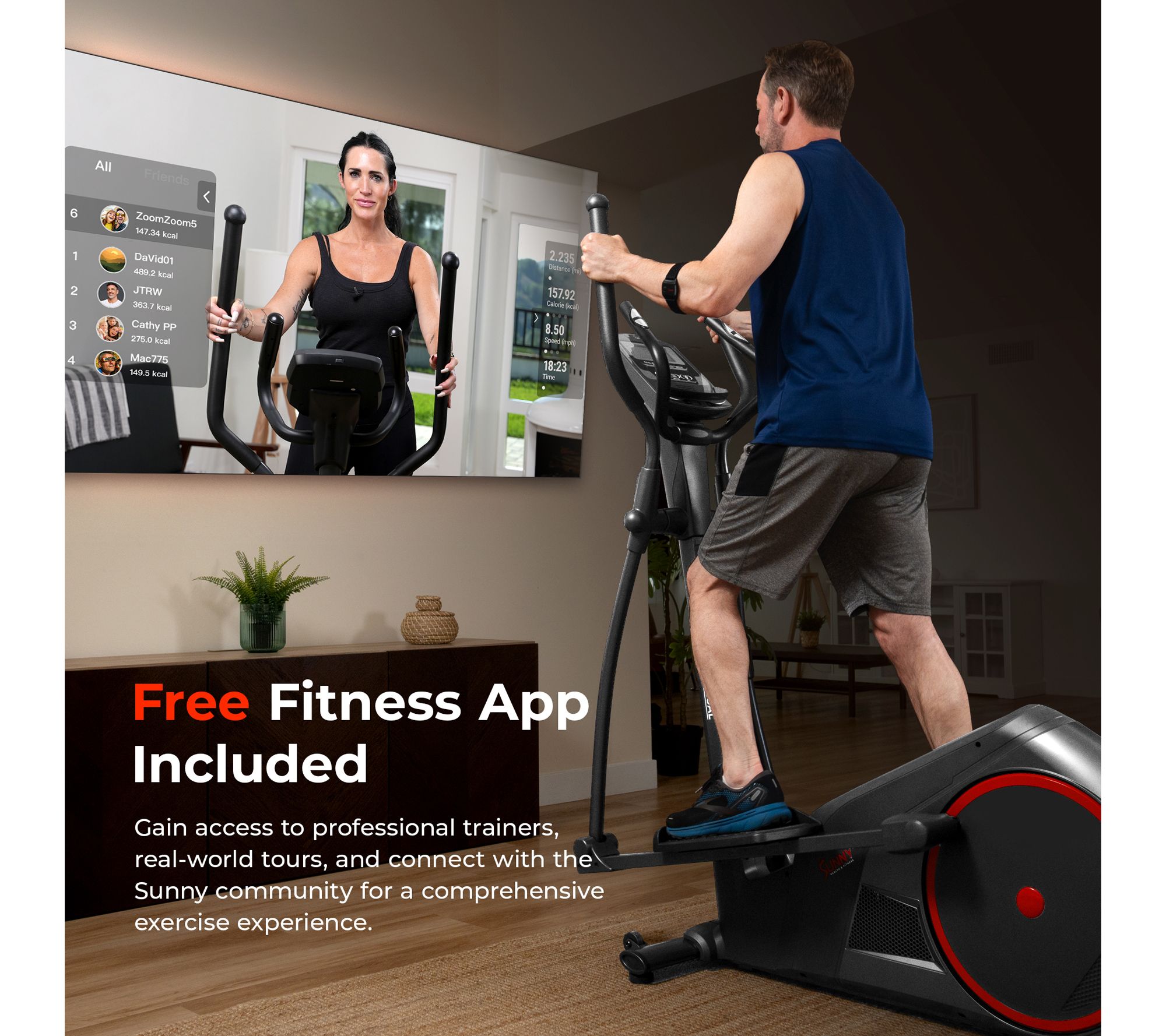 Sunny Smart Heavy-Duty Elliptical Training Machine - QVC.com