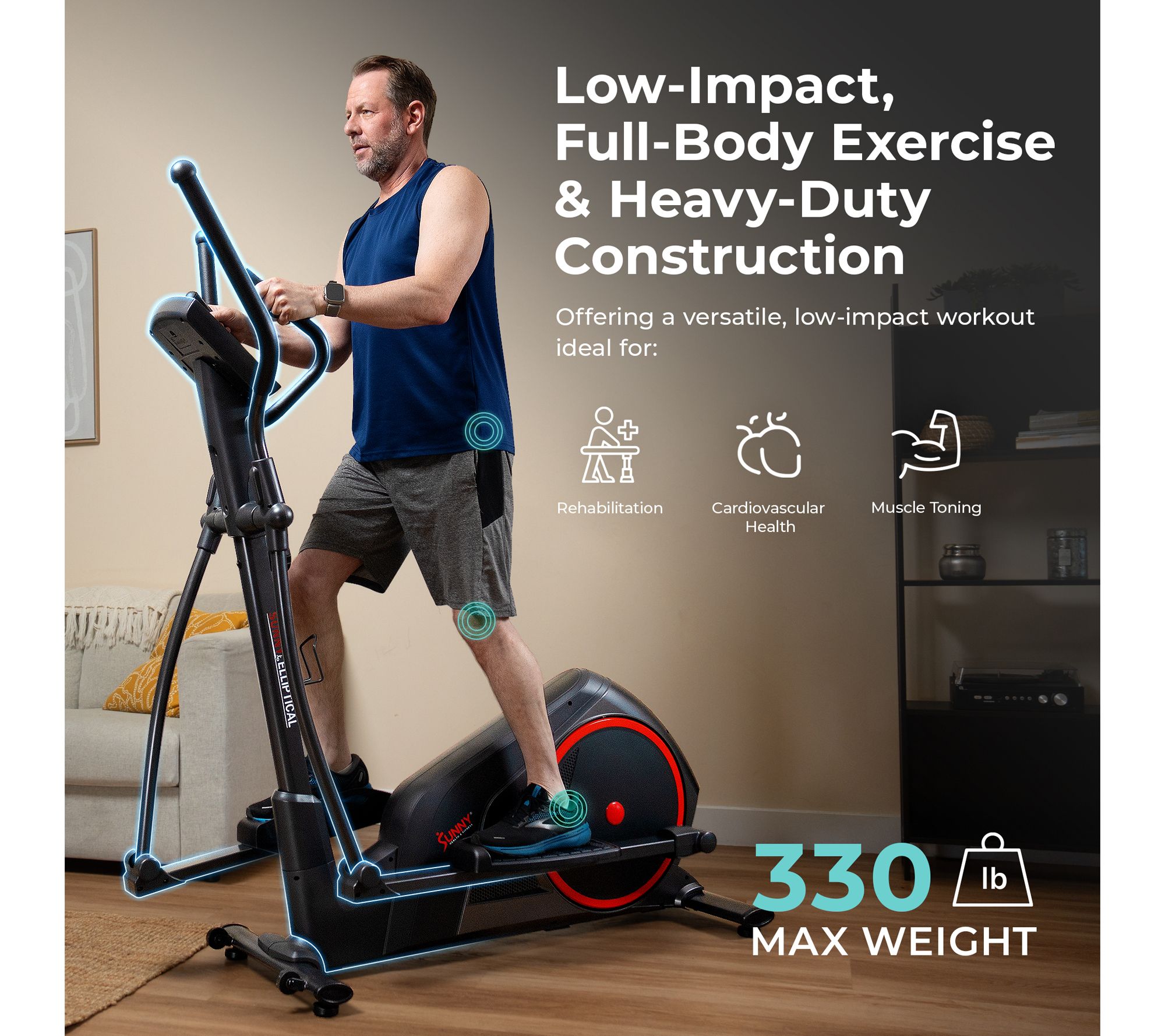 Sunny Smart Heavy-Duty Elliptical Training Machine - QVC.com