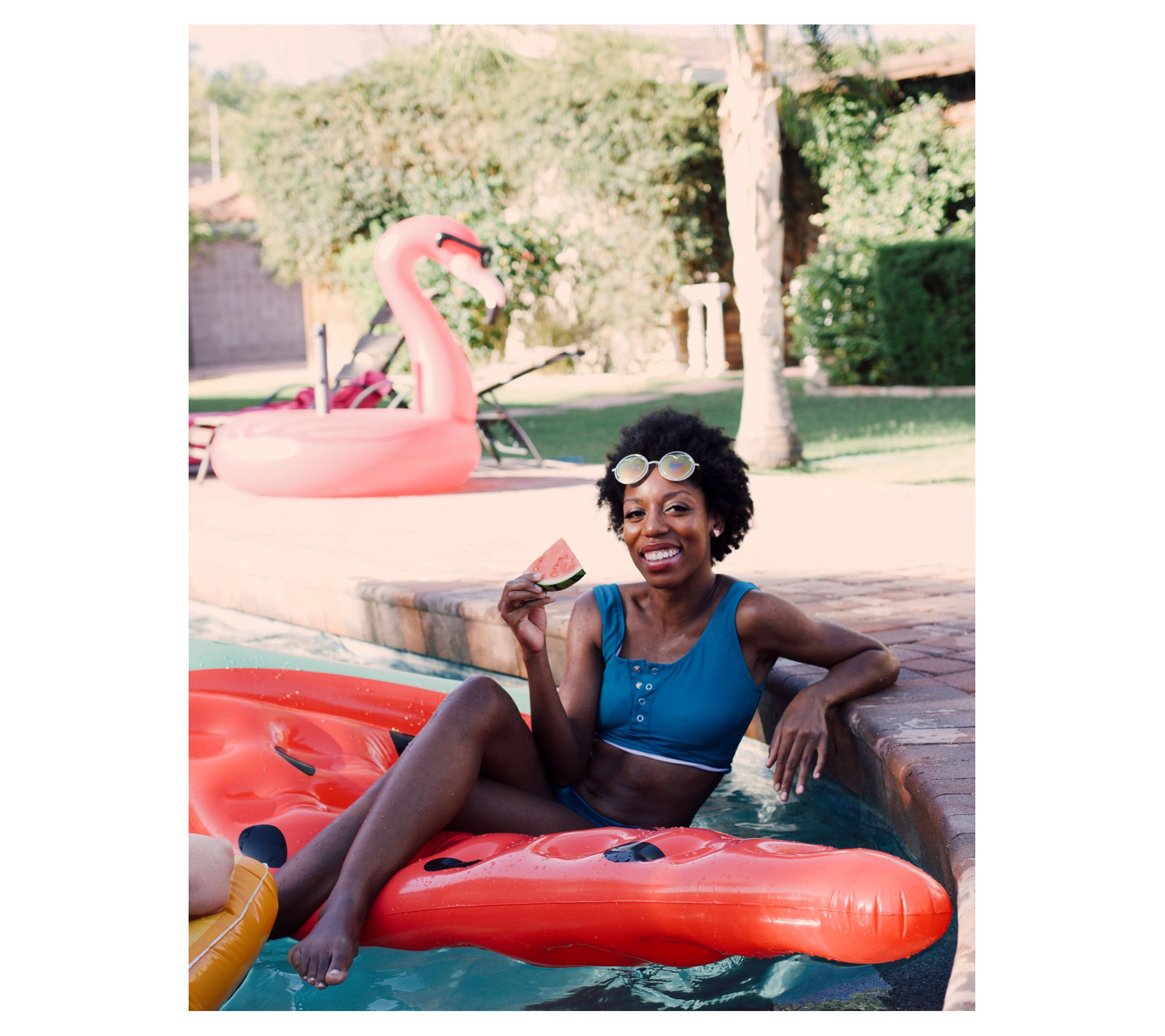 CocoNut Outdoor Glitter Watermelon Slice Pool Float - QVC.com