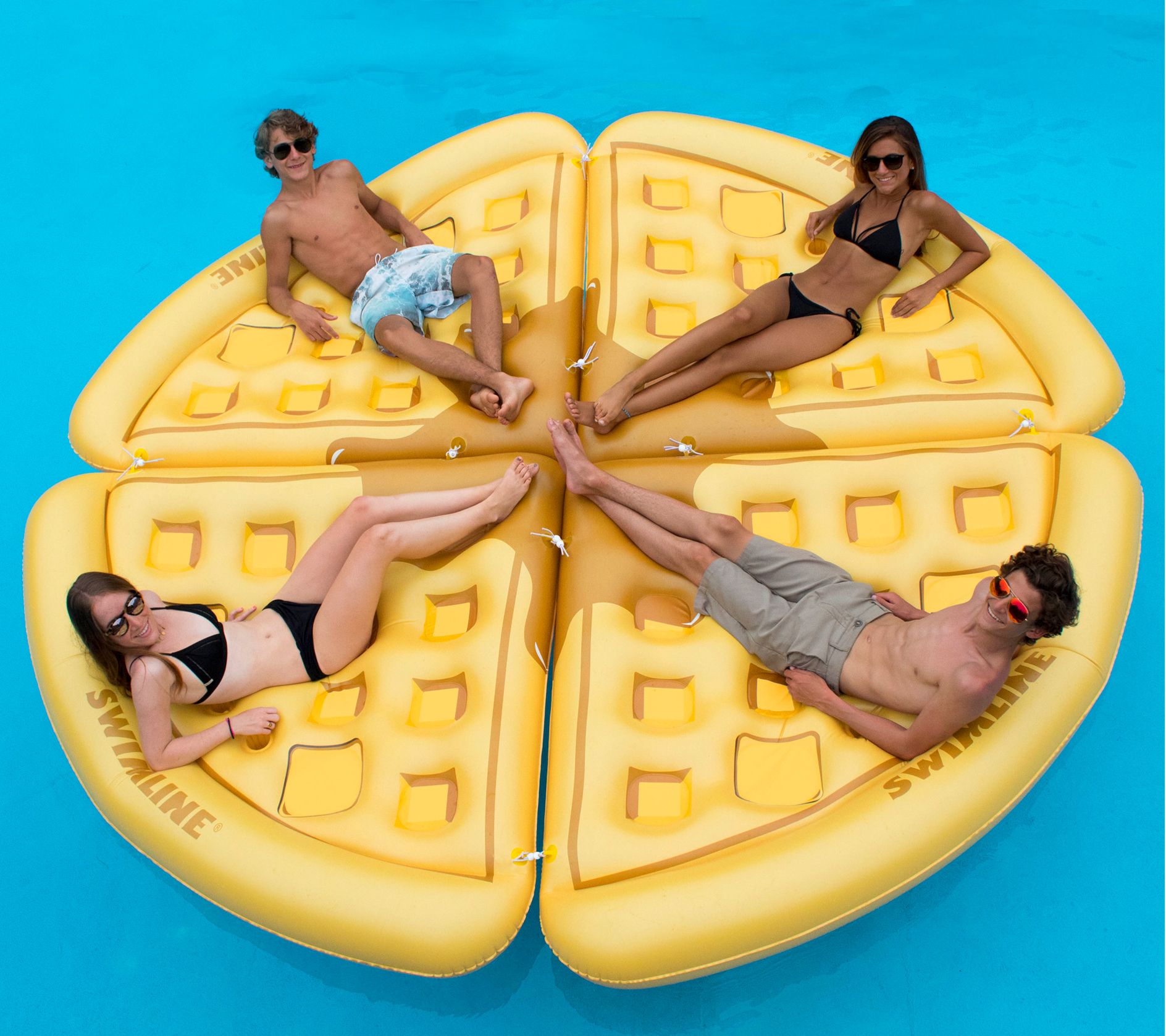 Swimline Waffle Slice Inflatable Swimming PoolRaft - 84" - QVC.com