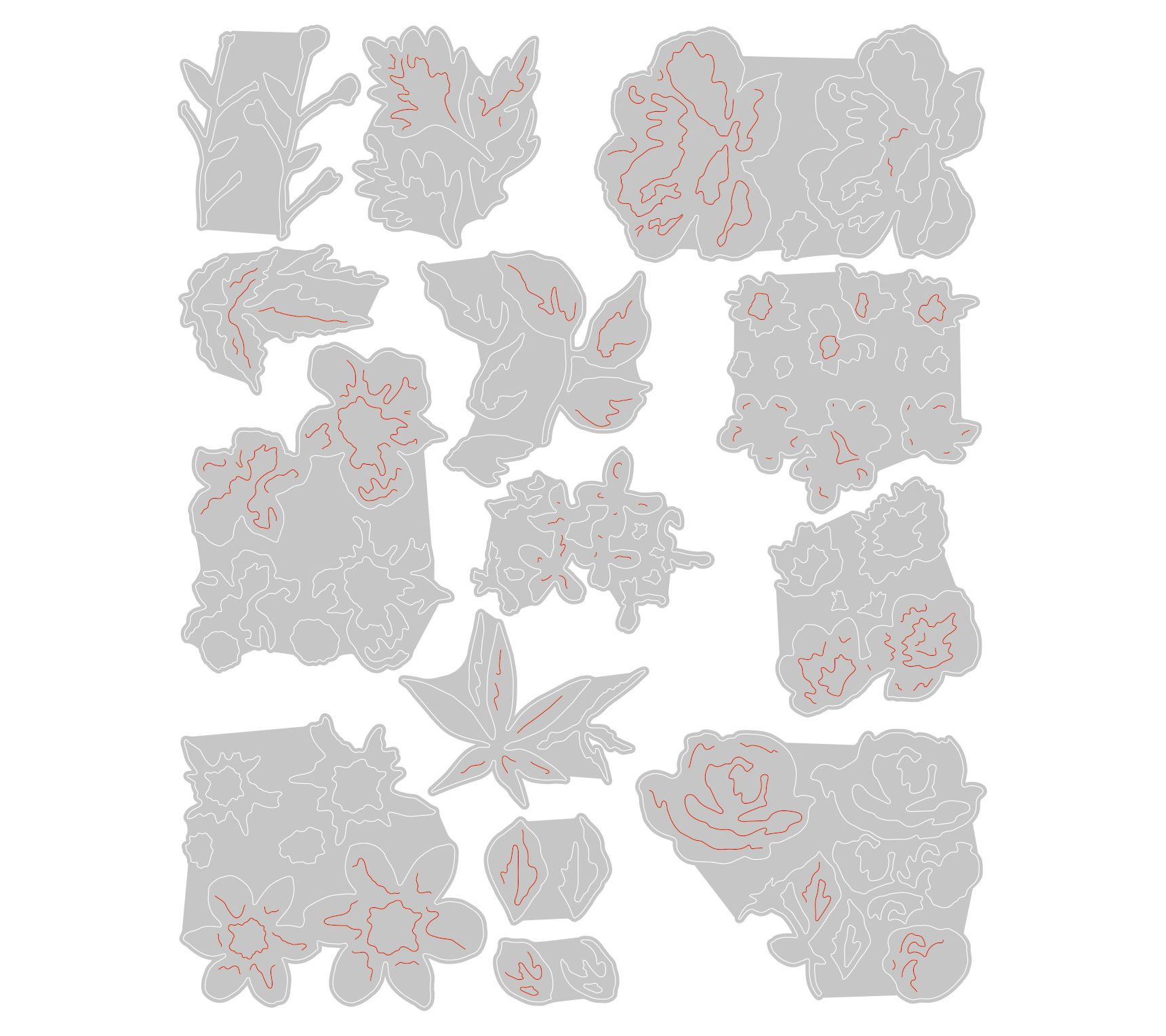 Sizzix Thinlits 14pc Mini Brushstroke Flower Die Set - QVC.com