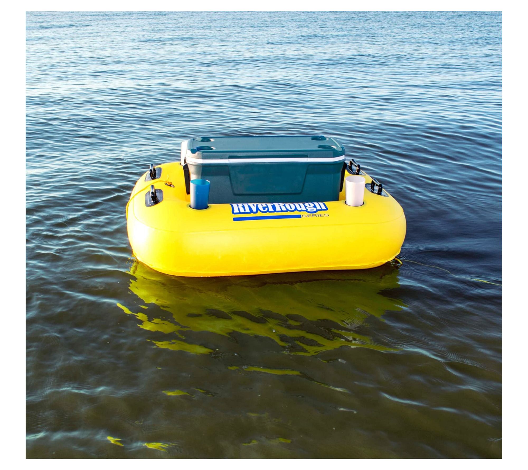 Swim Central 55" Yellow & Black Swimming Pool Cooler Raft - QVC.com