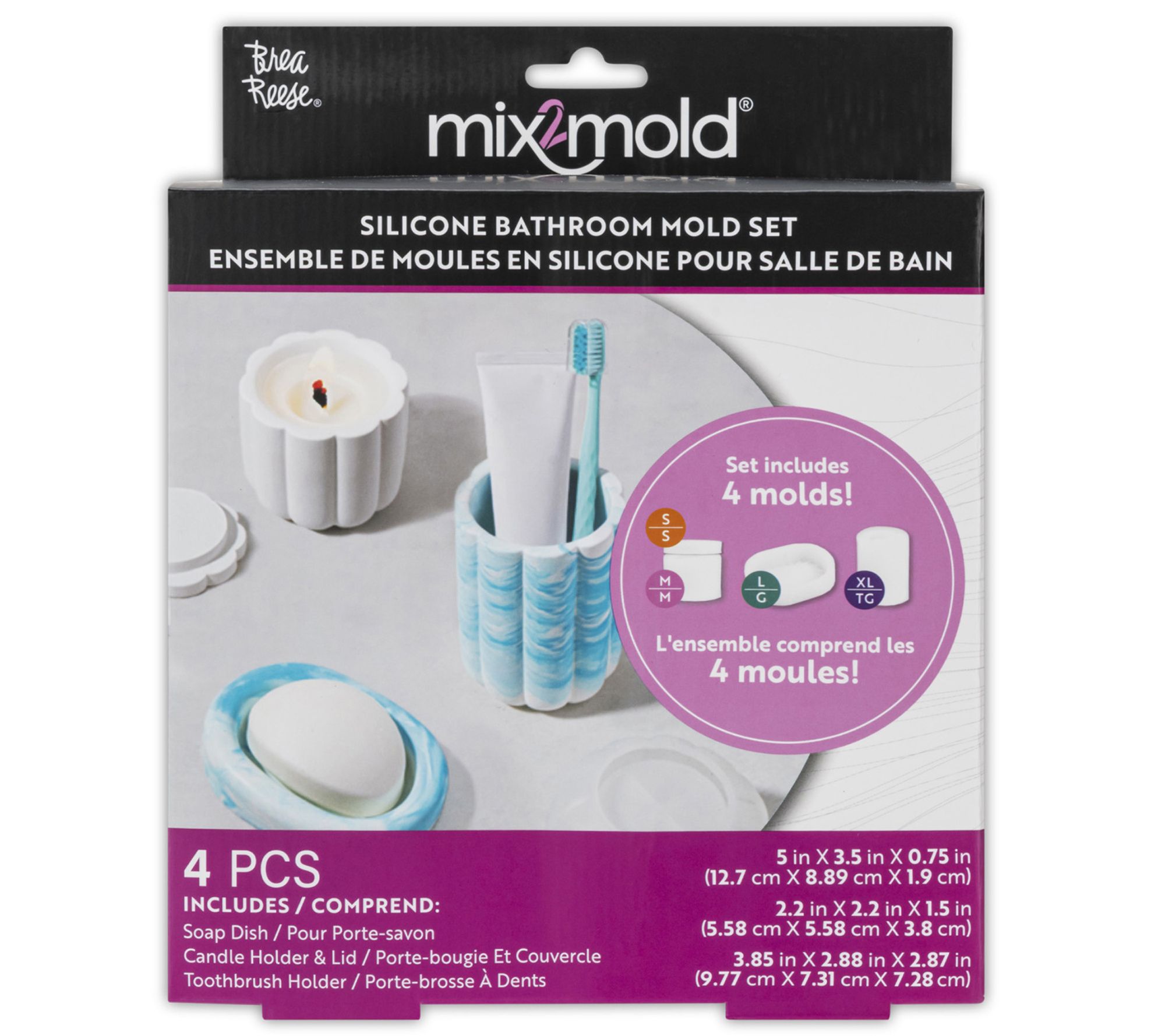 Brea Reese Mix2Mold Value Set Bathroom Molds -4pc - QVC.com