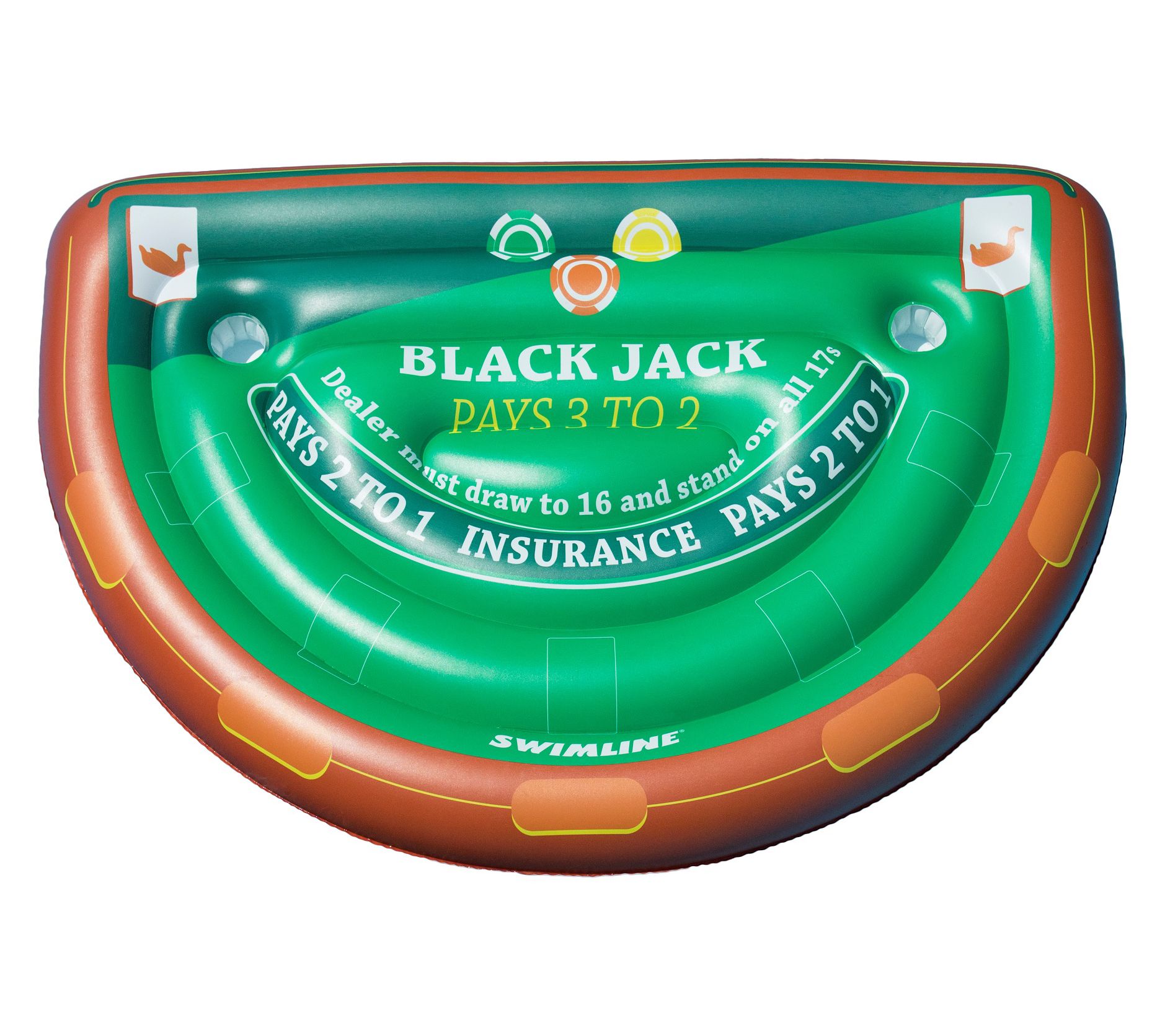 Swim Central 60" Inflatable Blackjack Table with Cards - QVC.com