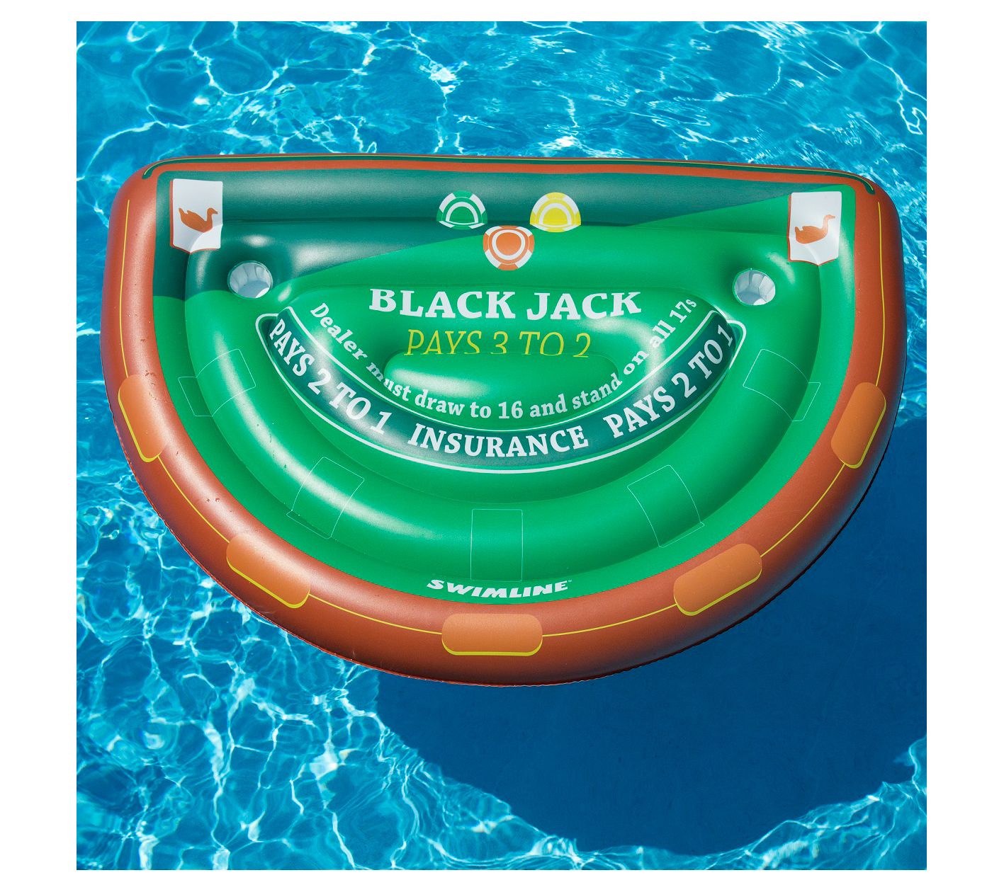 Swim Central 60" Inflatable Blackjack Table with Cards - QVC.com