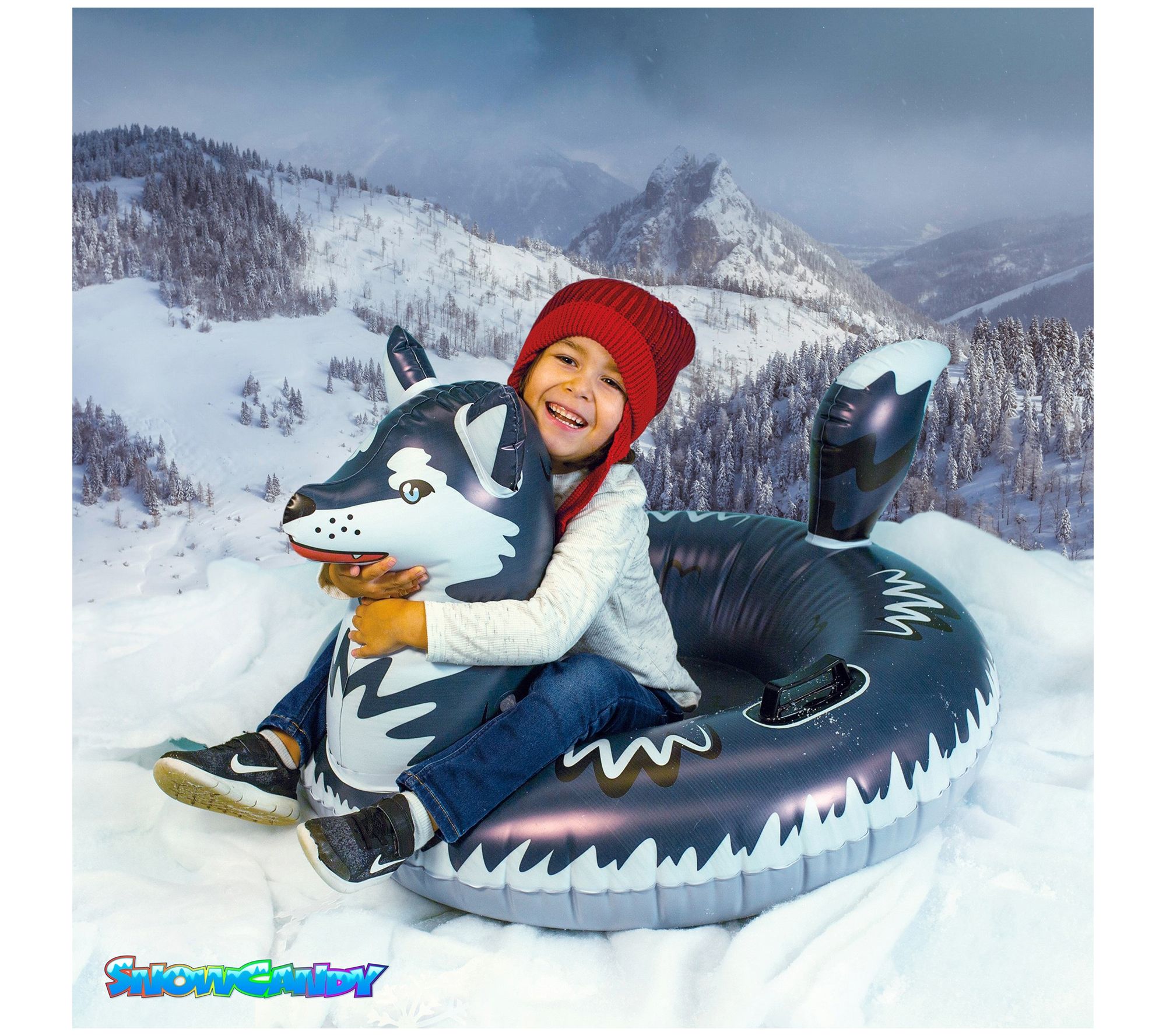 SnowCandy Artic Husky Inflatable Snow Tube - QVC.com